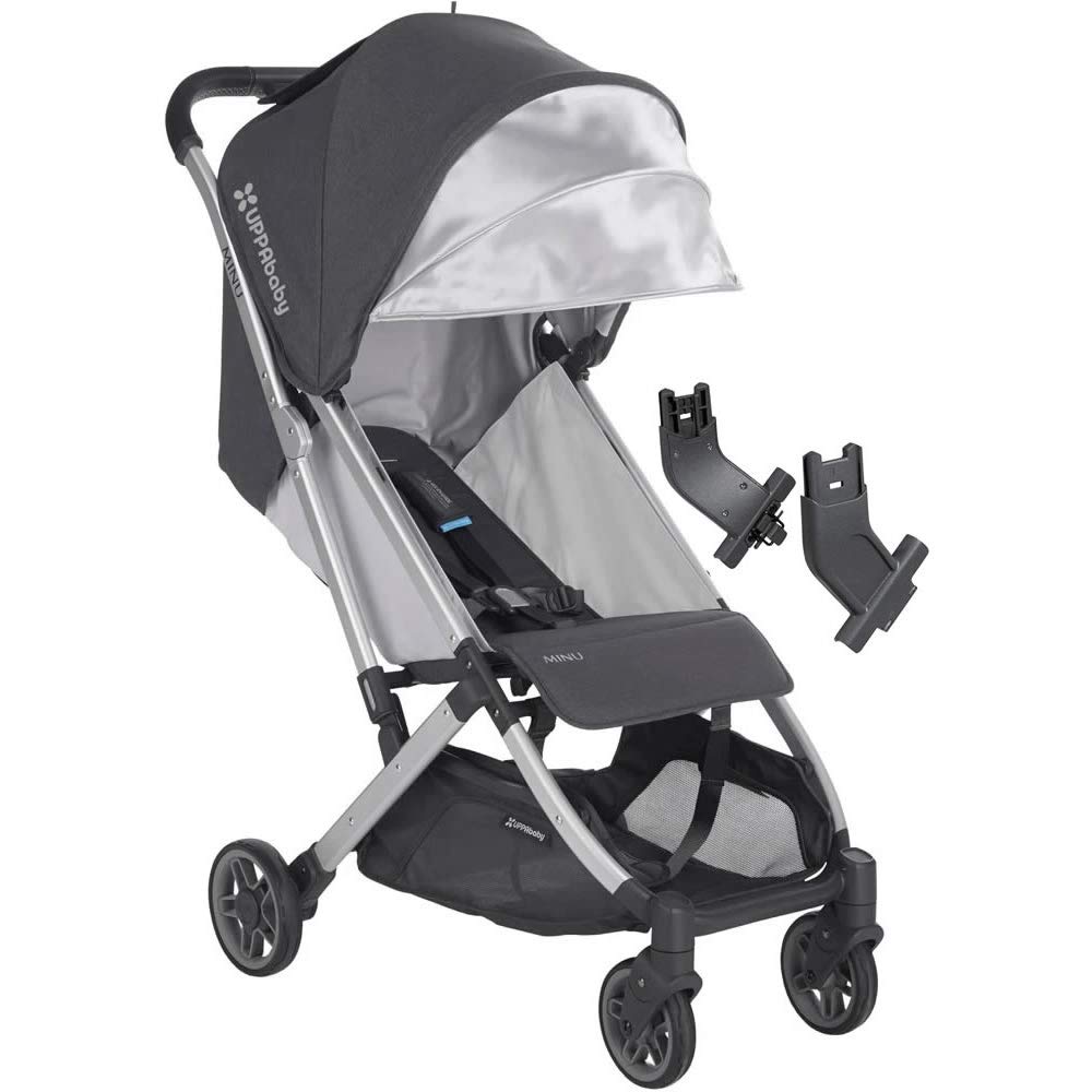 UPPAbaby MINU Stroller + MESA Adapter - Jordan (Charcoal Melange/Silver/Black Leather)