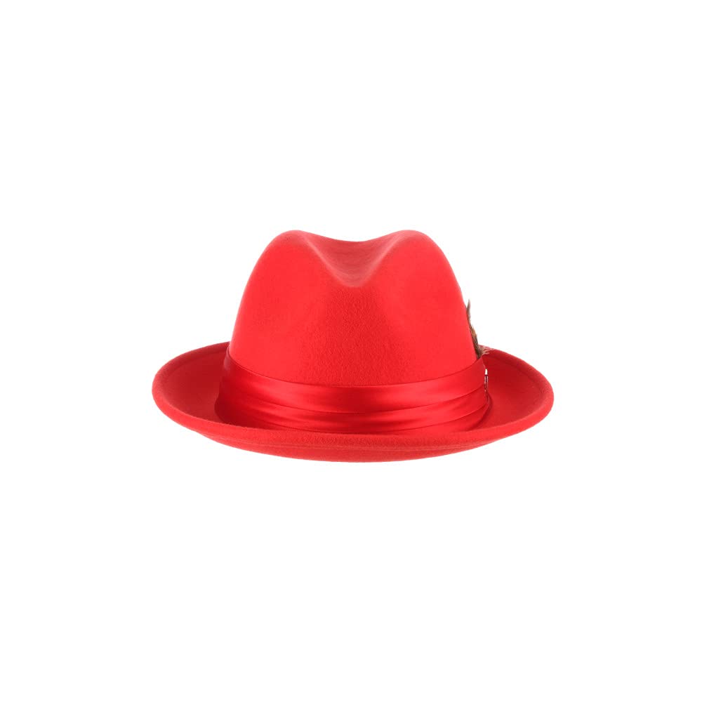 STACY ADAMS Men's Crushable Wool Felt Snap Brim Fedora Hat
