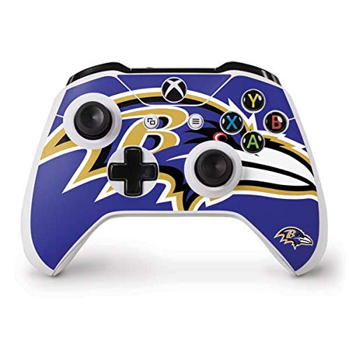 Skinit Decal Gaming Skin compatible with Xbox One S Controller - Officially Licensed NFL Baltimore Ravens Large Logo Design