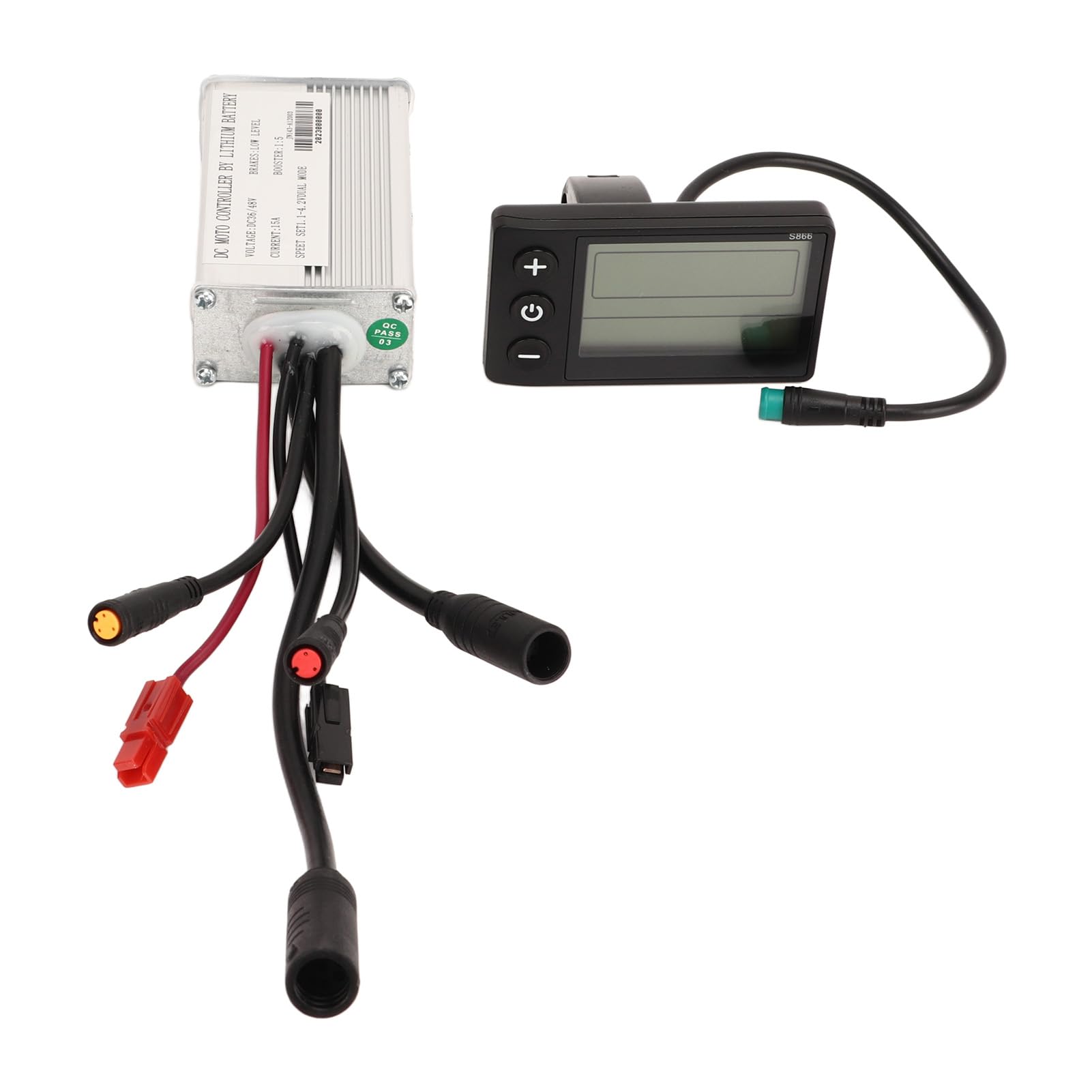 VGEBY Bike Motor Controller,Bike Controller with S866 Display Panel 36V 48V 15A 250W 350W Motor Controller Metal Shell Waterproof Bike Conversion Kit for DIY Electric Scooter