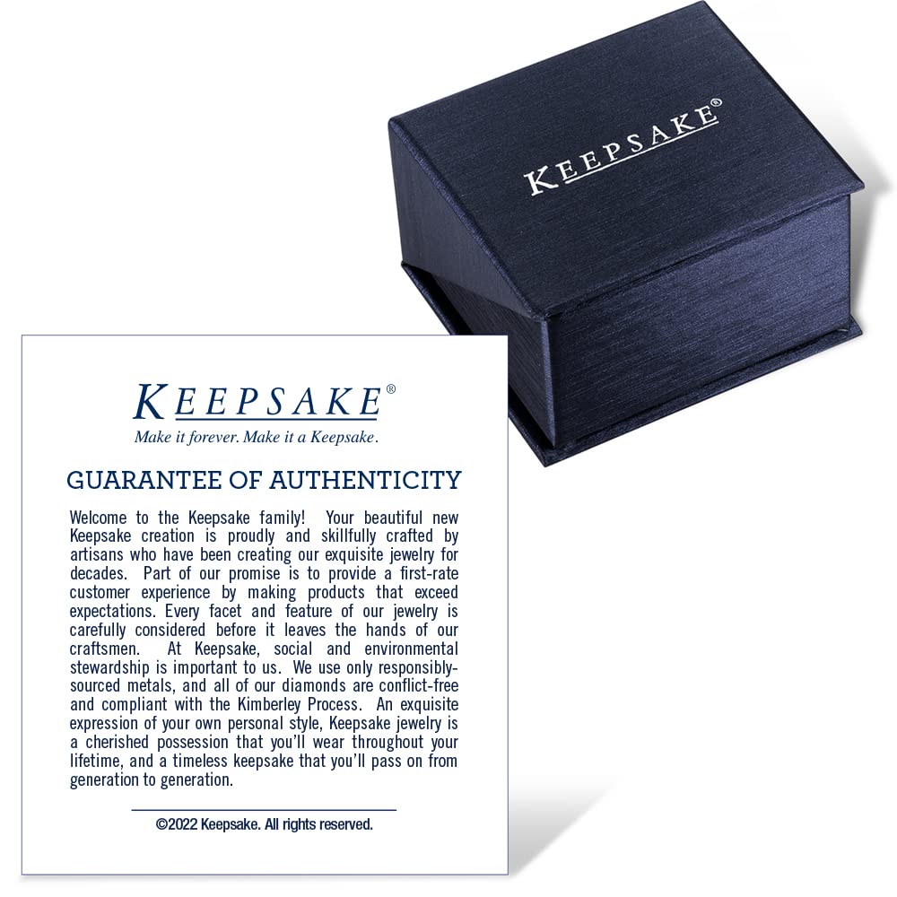 Stackable Ring for Women with Diamond Accented Alternating Diamond Shapes in 925 Sterling Silver 1/20ct (I-J Color, I3 Clarity), Size 5, by Keepsake