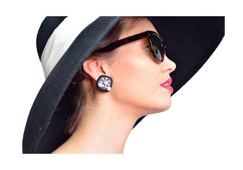 Utopiat High-End Audrey Style Adjustable Oversized Black Wool Hat W/Silk Scarf Inspired by BAT's