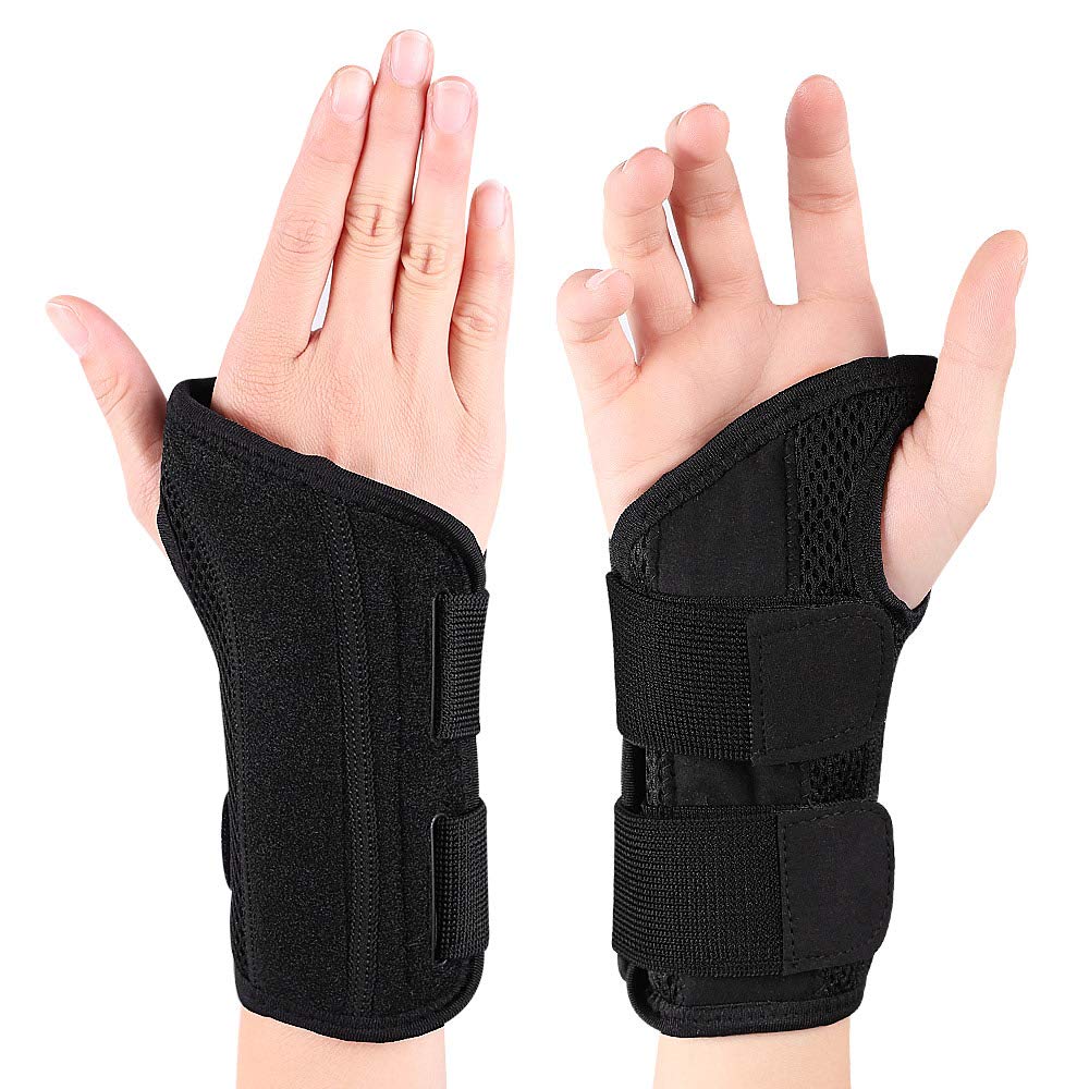 Wrist Brace, Carpal Tunnel Splint Compression Wrist Support Fixator for Relieve Arthritis, Tenosynovitis, Wrist Pain, Sport Sprain (L, single right)
