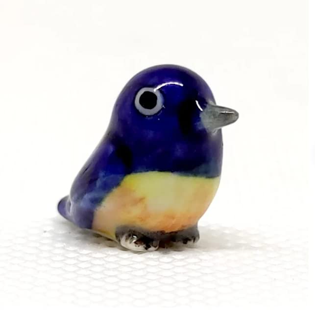 SSJSHOP Bird Micro Tiny Dollhouse Figurines Hand Painted Ceramic Animals Collectible Gift Home Garden Décor (Blue Bird)