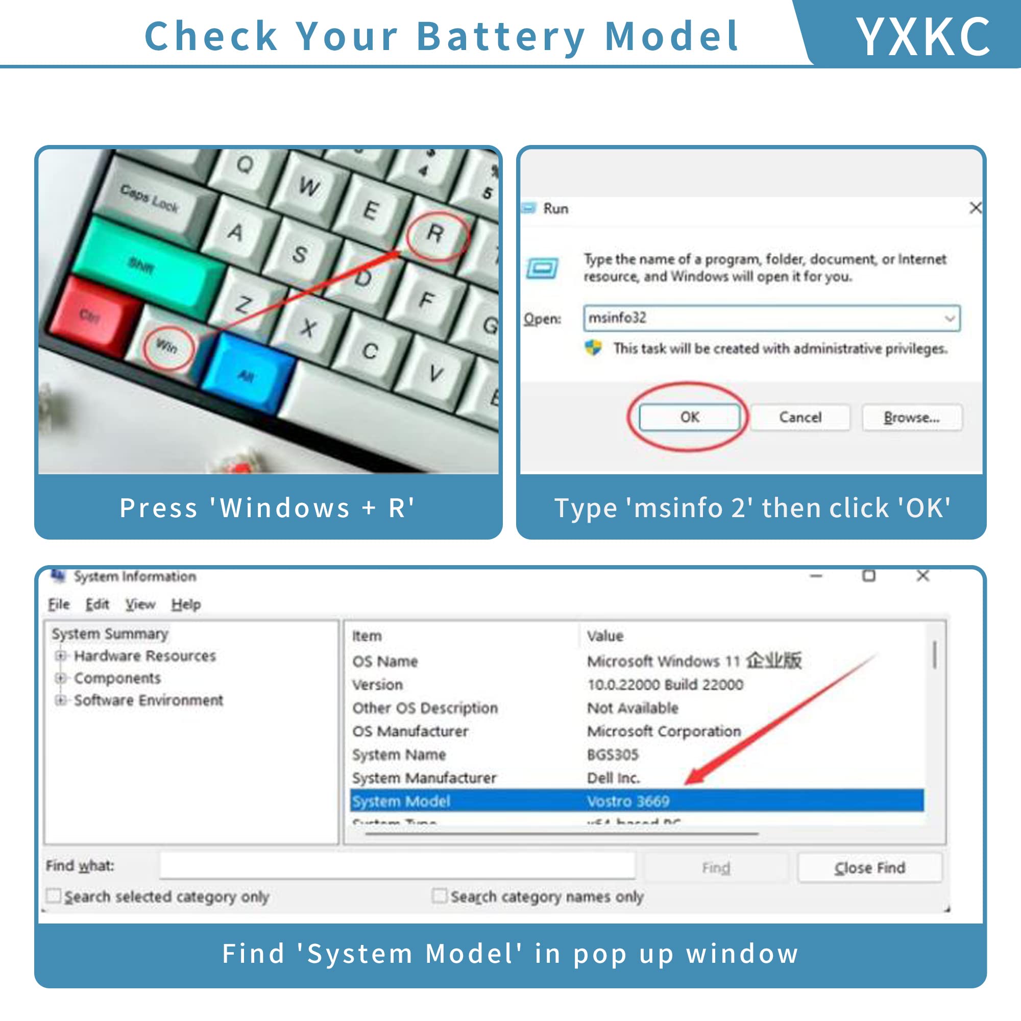 YXKC 51Wh 93FTF Battery for Dell Latitude 5580 5280 5480 5590 5490 5491 5290 5288 5488 5495 5591 E5580 E5480 E5280 E5590 E5490 E5290 E5591 E5491 Precision 15 3520 3530D4CMT 4YFVG 83XPC 451-BBZT 11.4V