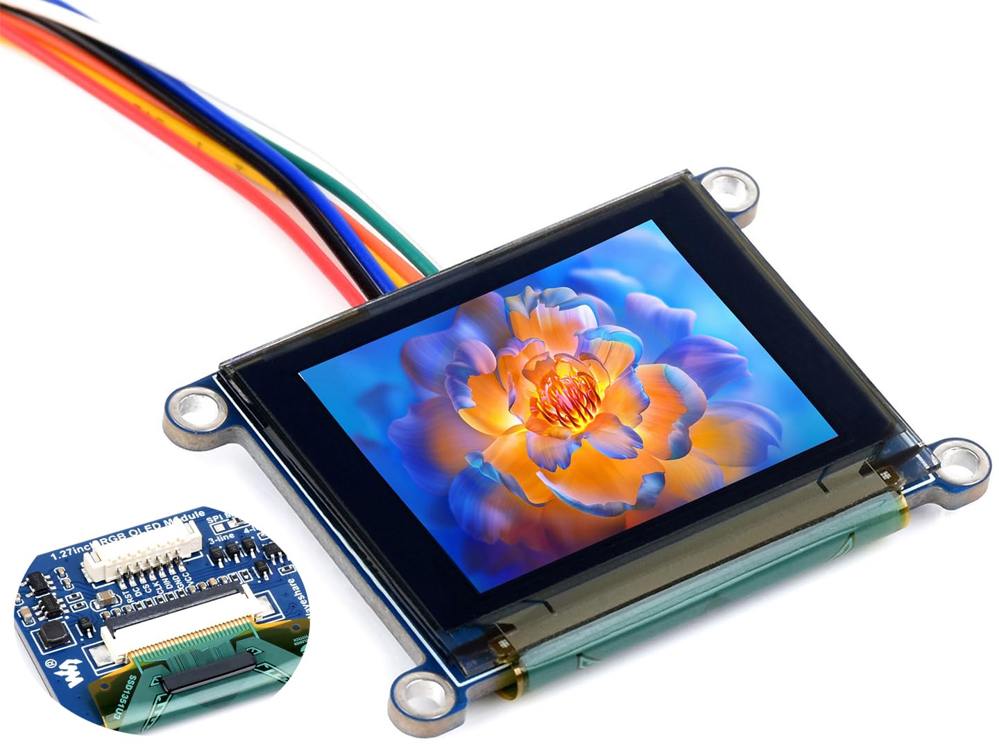 waveshare 1.27inch RGB OLED Display Module 128×96 Resolution Screen, 262K RGB Colors SPI Interface 3.3V / 5V Operating Voltage, for Ardu/Raspberry Pi/STM32