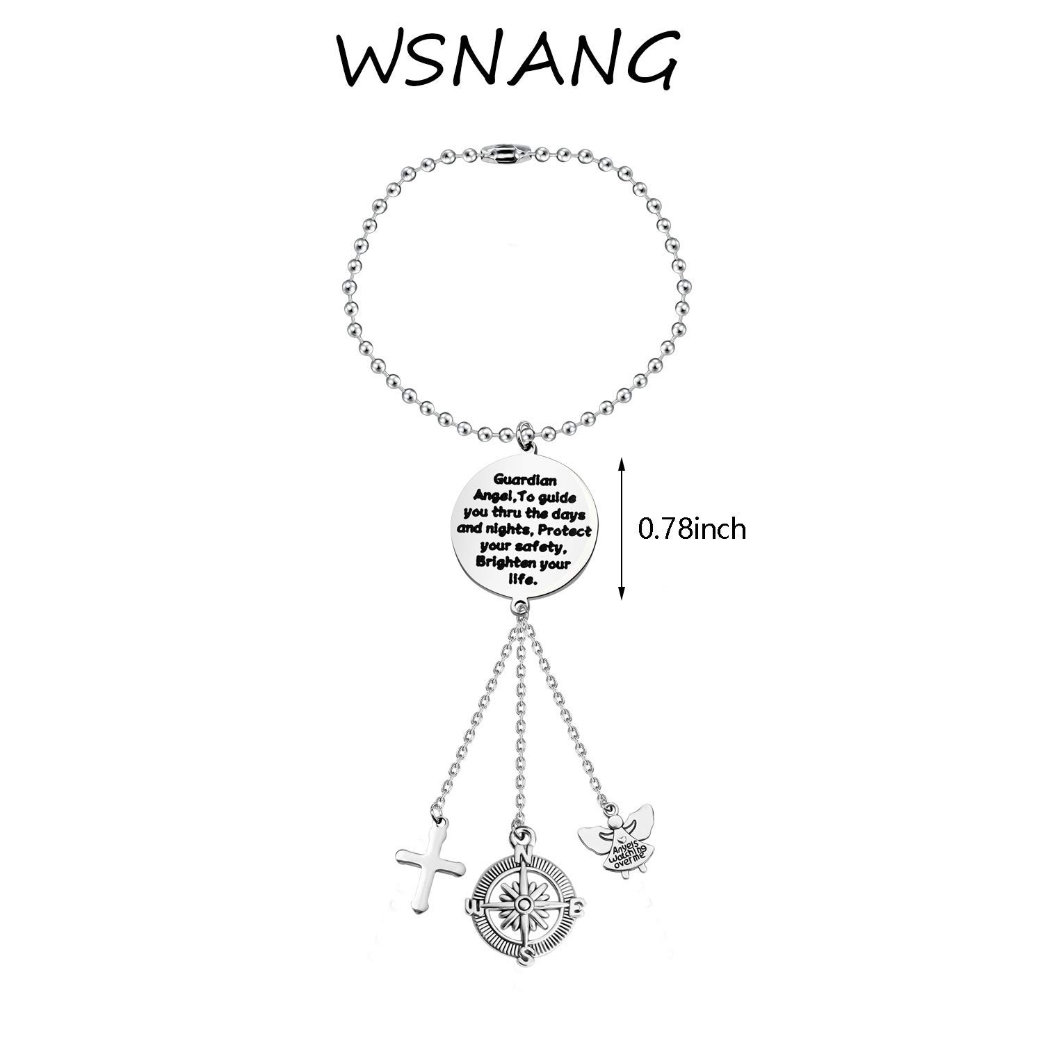 WSNANG Driver Gift Guardian Angel Protect Your Safety Drive Safe Gift (Guardian Angel Charm)