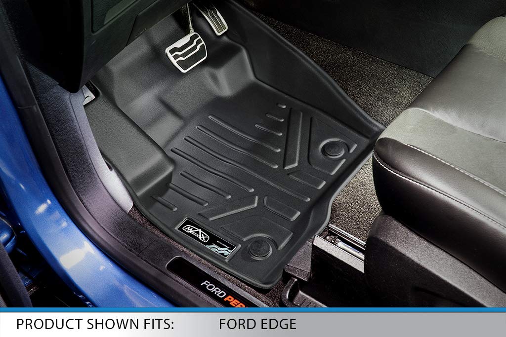 SMARTLINER All Weather Custom Fit Floor Mats 2 Row Liner Set Black Compatible with 2015-2022 Ford Edge