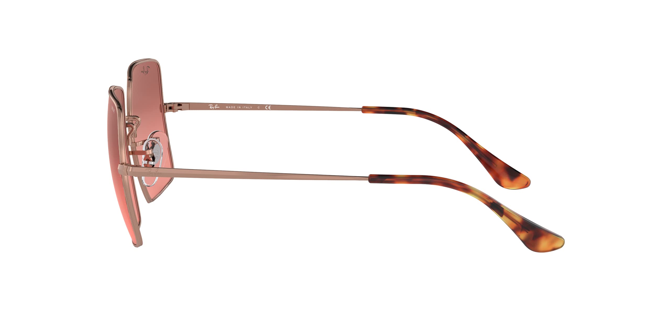 Ray-Ban Women's Rb1971 Square Evolve Polarized Sunglasses, Gold/Photochromic Orange Gradient Brown, 54 mm