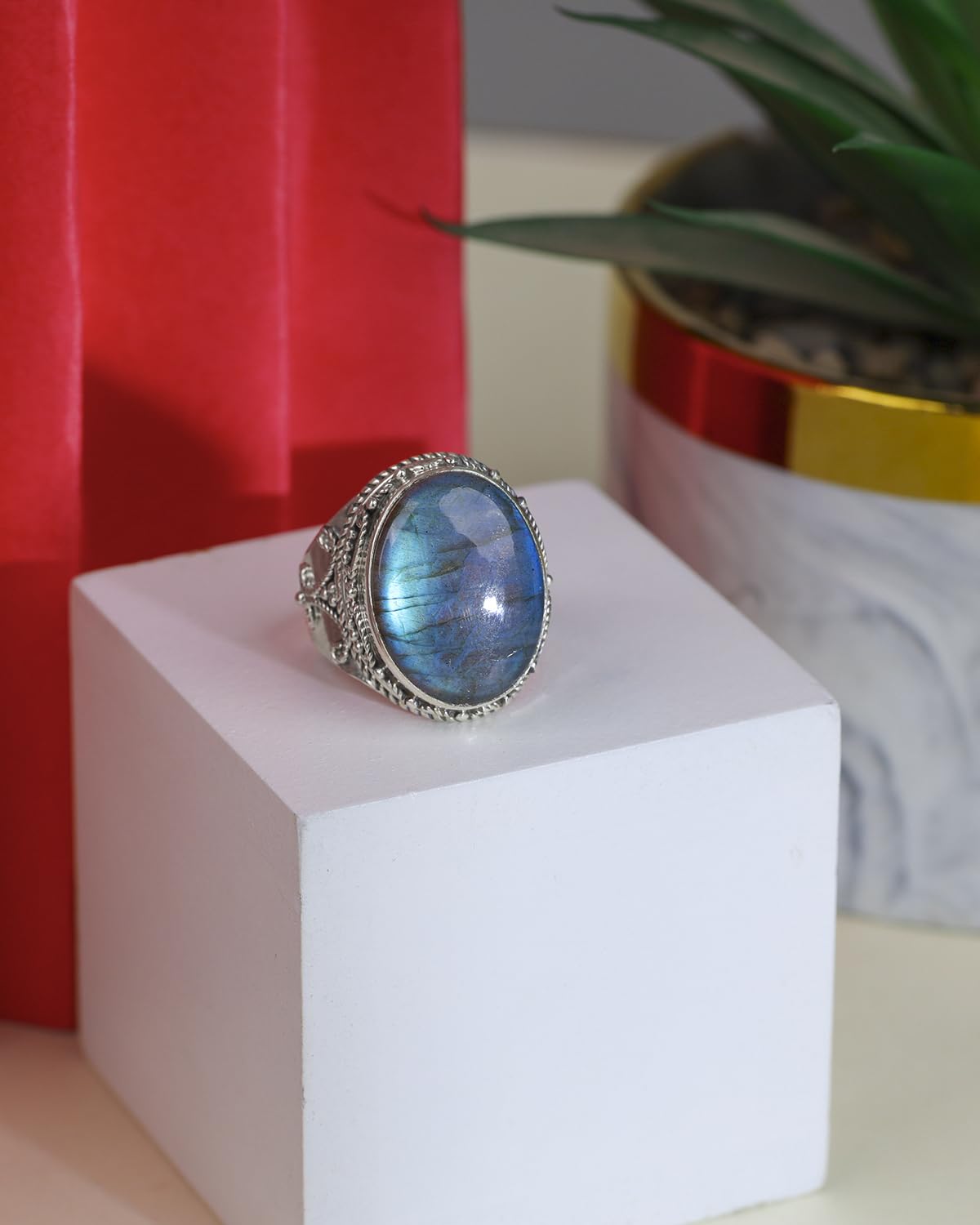 YoTreasure Labradorite Ring Solid 925 Sterling Silver Gemstone Designer Jewelry