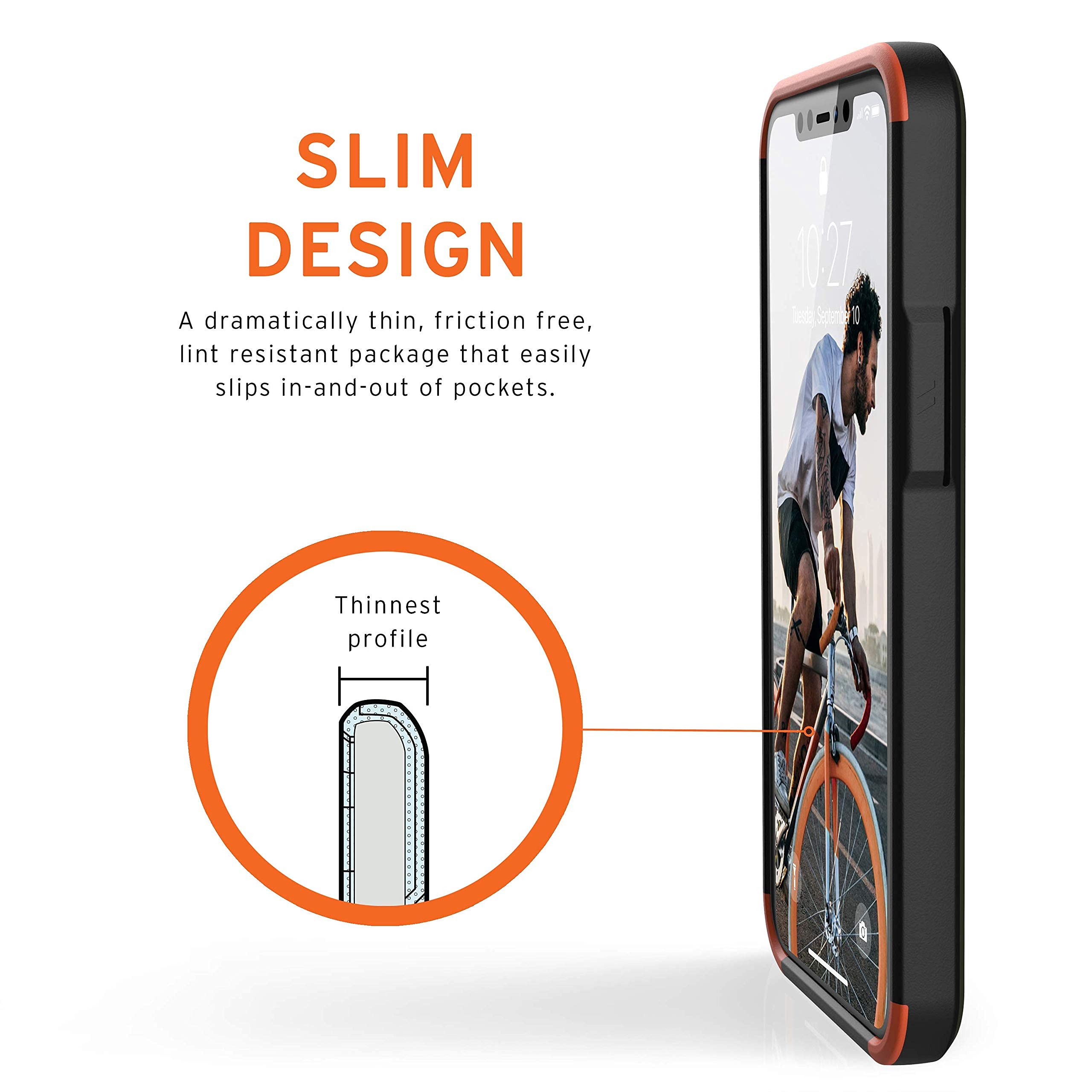 URBAN ARMOR GEAR UAG Designed for iPhone 12 Pro Max Case [6.7-inch screen] Sleek Ultra-Thin Shock-Absorbent Civilian Protective Cover, Olive