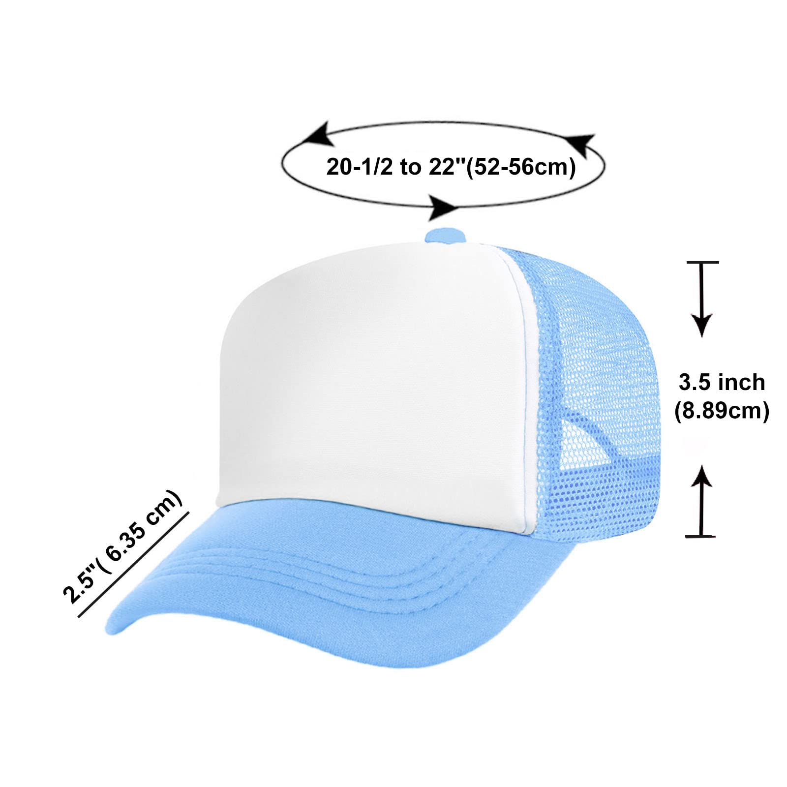 TopTie Kids 5 Panel Mesh Trucker Cap Adjustable Snapback Hat Blank Foam Trucker Hat-Green/White