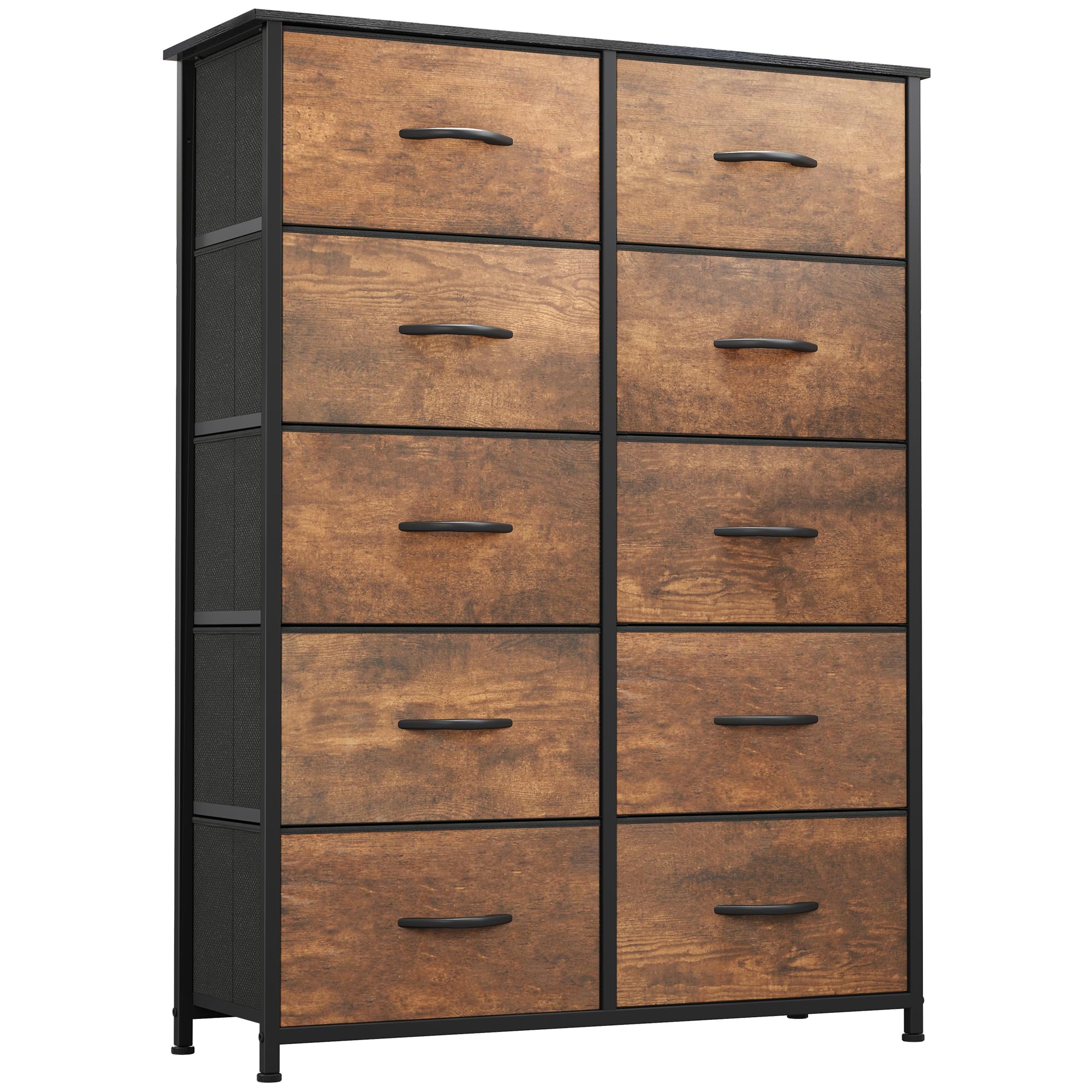 YITAHOME Dresser with 10 Drawers - Tall Fabric Storage Tower for Living Room, Hallway - Sturdy Steel Frame, Wooden Top & Easy Pull Fabric Bins