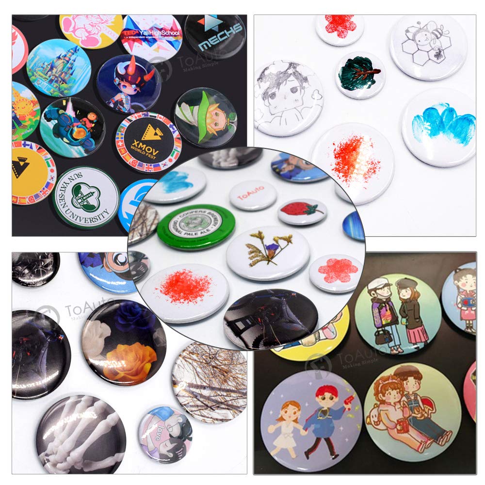 TOAUTO 37mm 1.5inch Pin Back Button Parts 100pcs for Badge Maker Machine Button Made DIY Crafts (37mm Button Parts)