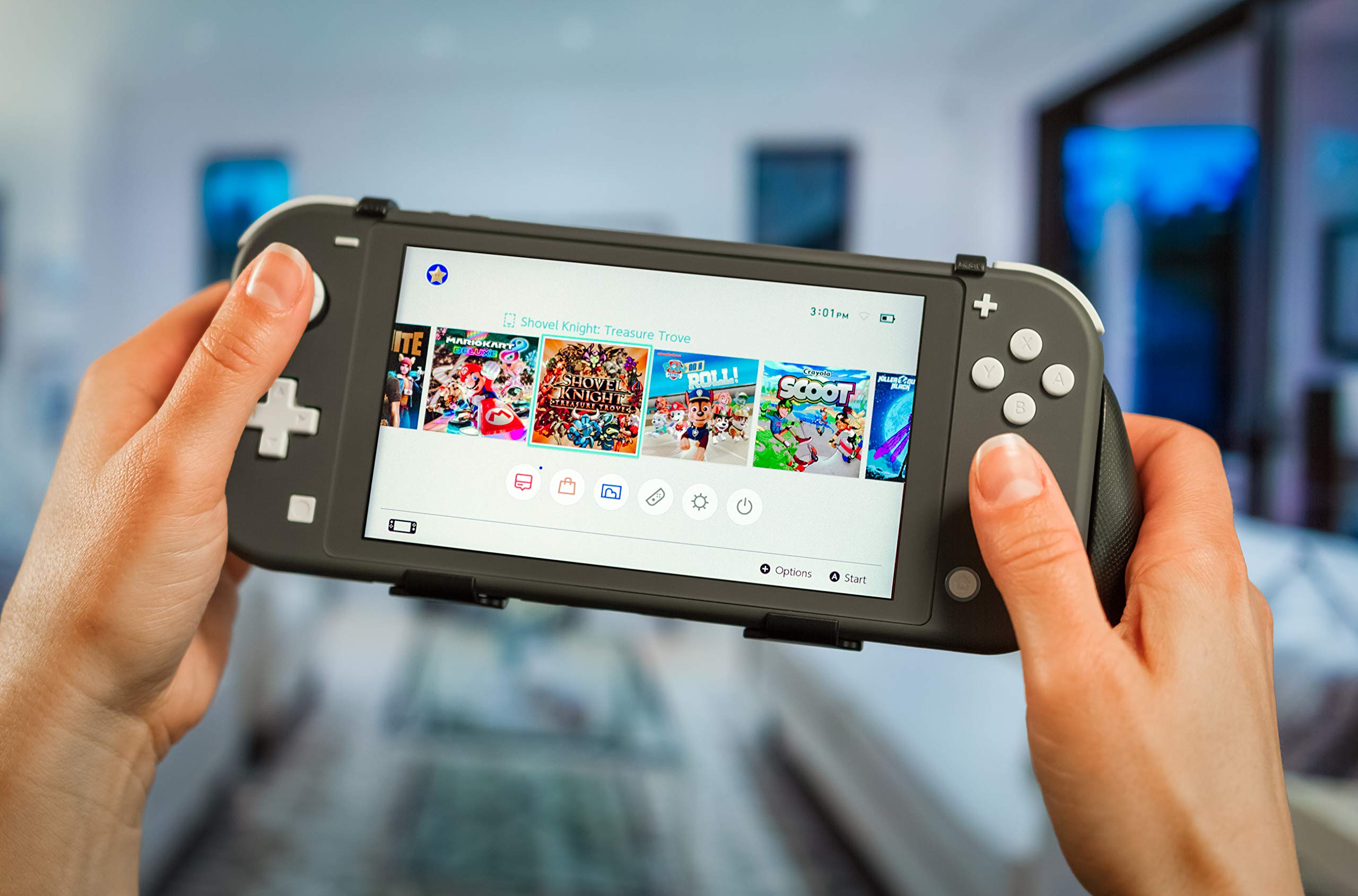 YoK Black Ergo Grip For Nintendo Switch Lite (Does not work for original Nintendo Switch)