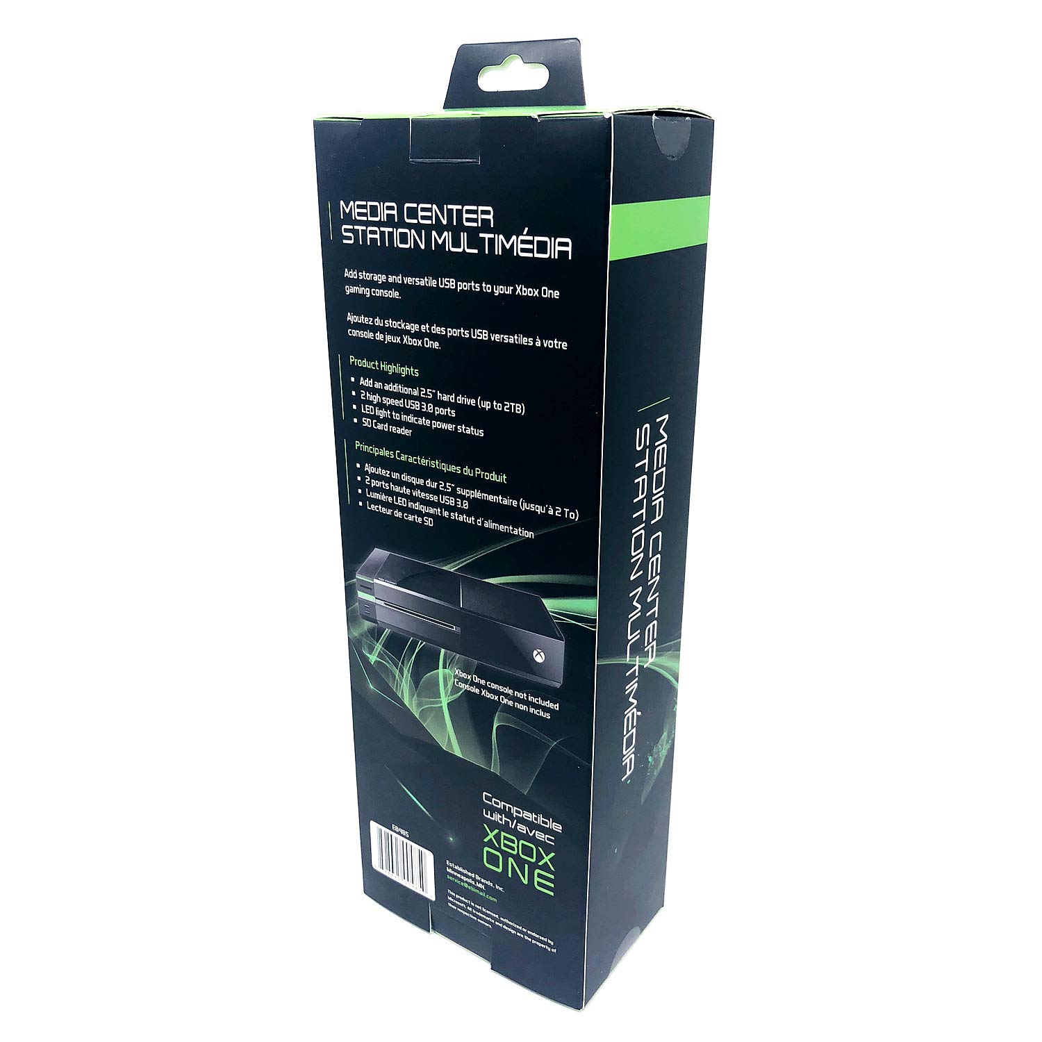 YoK Xbox One Icon Media Center With Extra Compartment For Your External Storage Device. Compatible With XB1 – Black