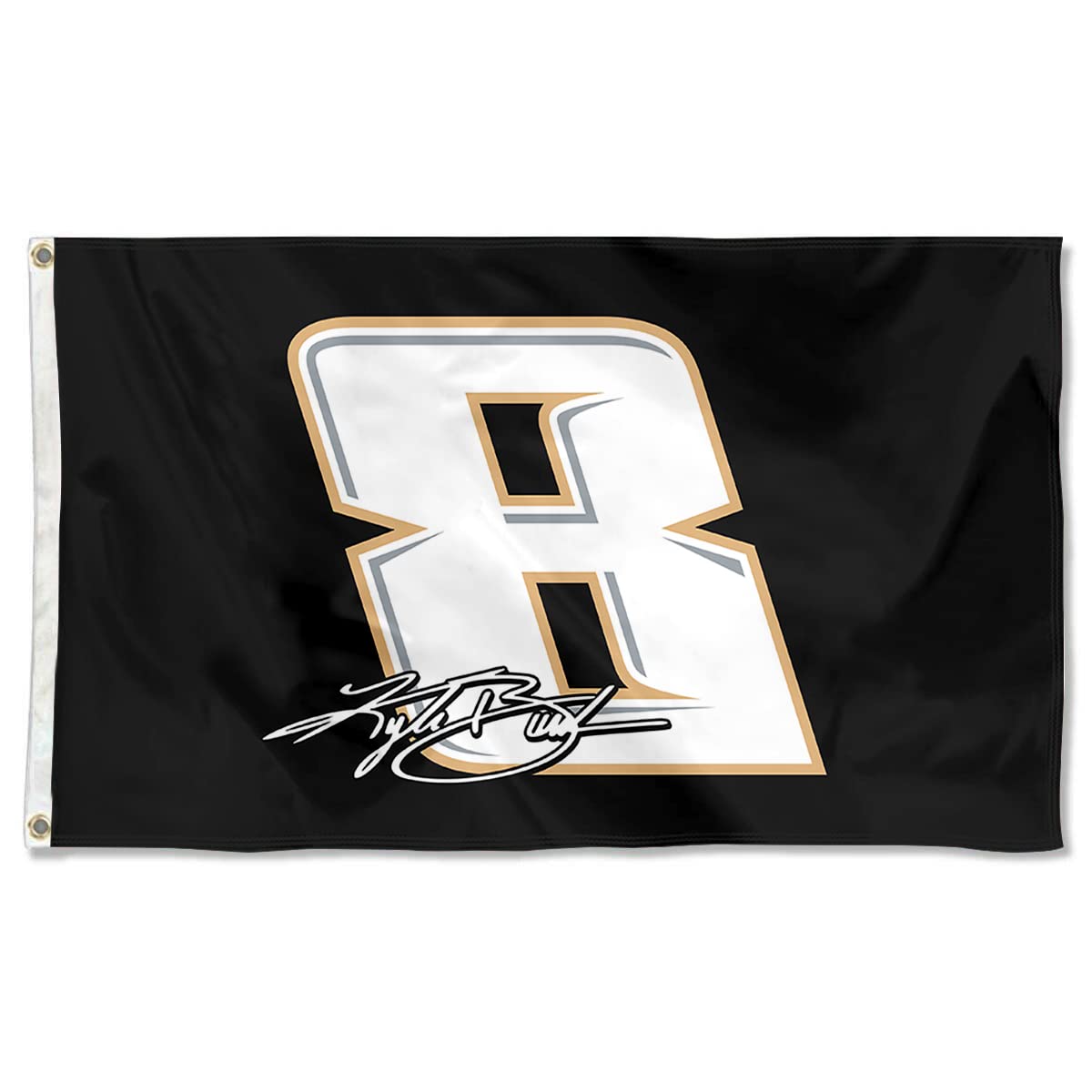 Yanbooch Autographed Checkered Racing Flag Kyle Busch #8 Flag Banner 3x5Feet for Car Fans with Brass Grommets