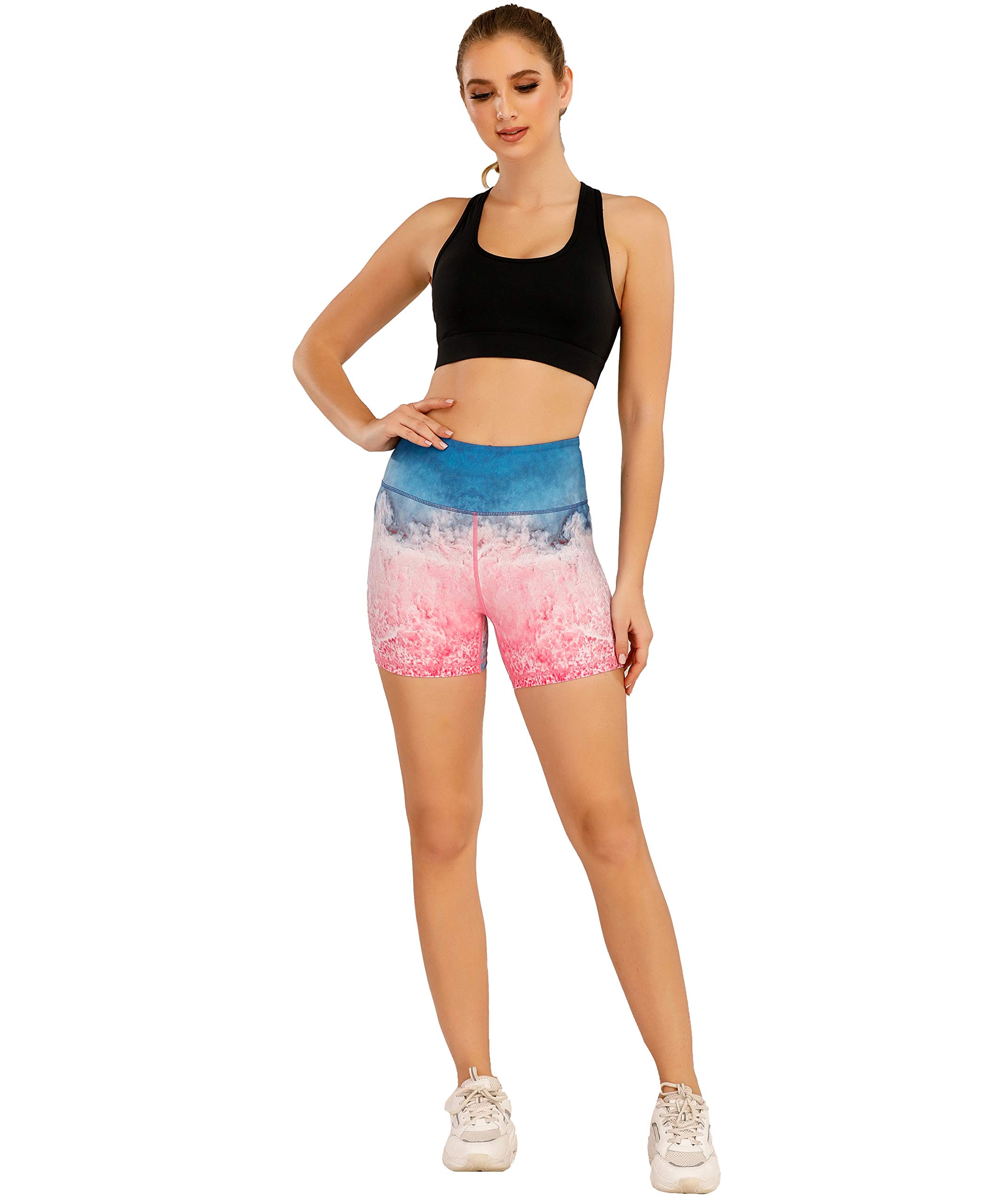 Workout Training Shorts for Women Stretchable Stylish Patterns Yoga Shorts High Waist Running Shorts
