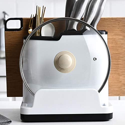 WUDILU Kitchen Organizer Pot Lid Rack Plastic Spoon Holder Pot Lid Shelf Cooking Dish Rack Pan Cover Stand Kitchen Accessories