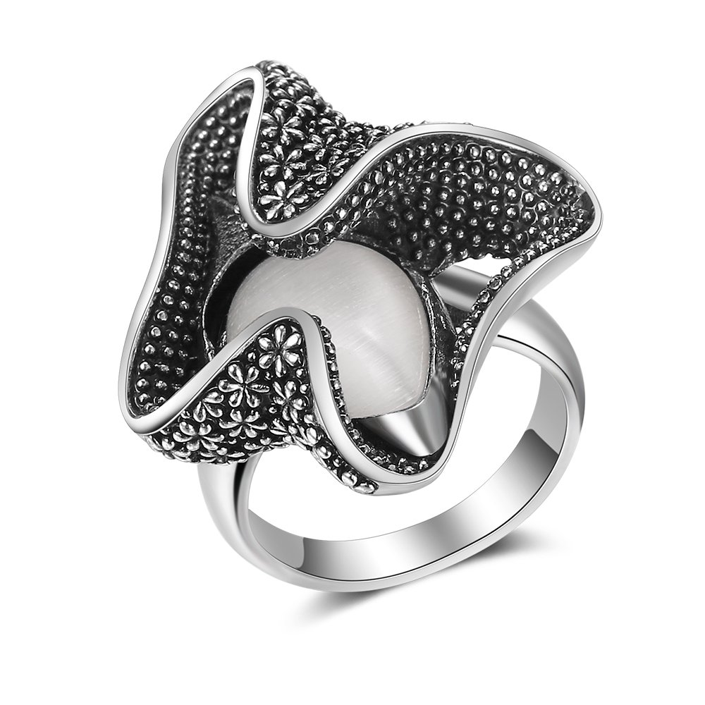 Silver Rings for Women 18K Gold Plated Statement Ring Band Ring Jewelry Gift Size 6