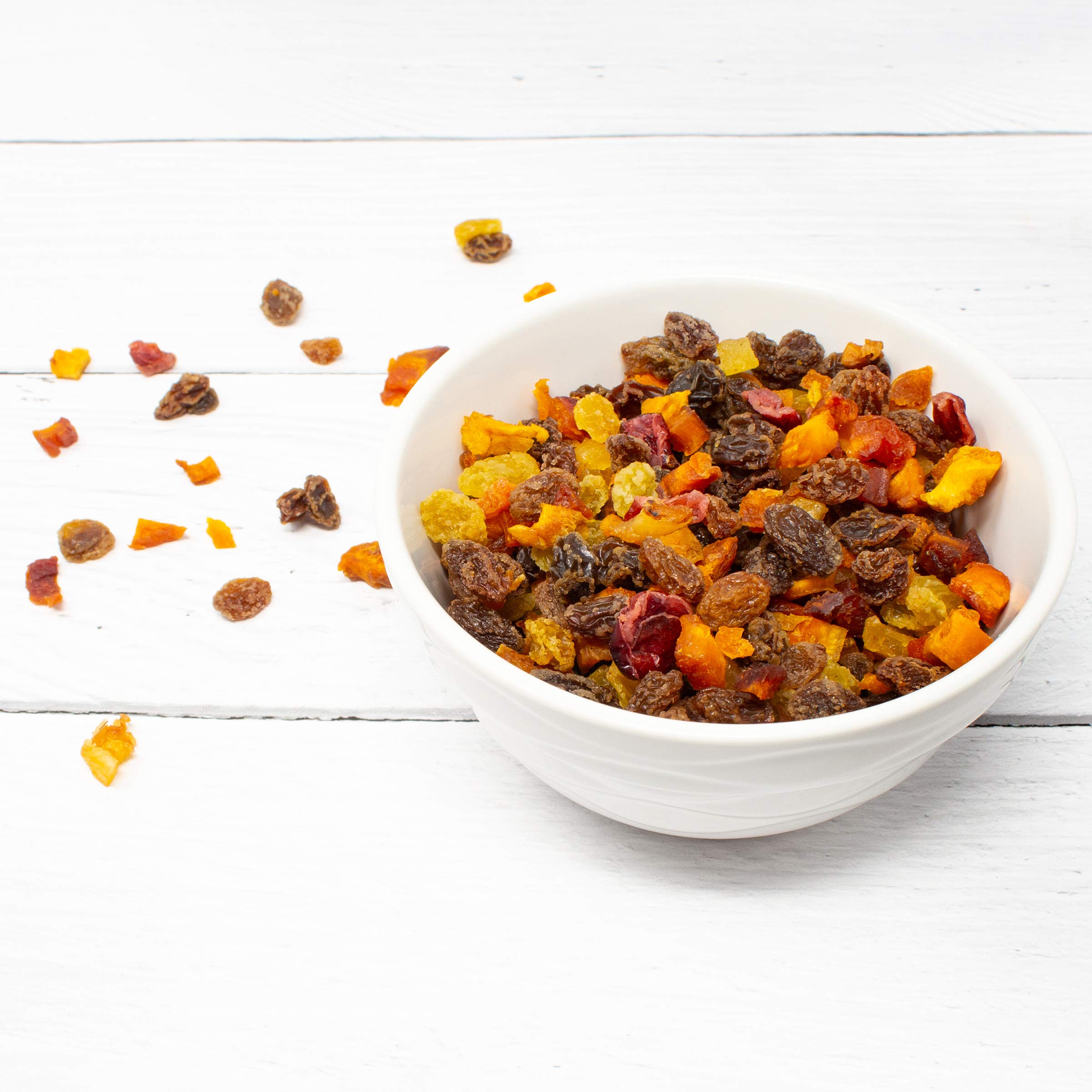 Traina Home Grown Baker’s Fruit Medley - Diced Peaches, Cranberries, Apricots, Pears, Nectarines, and Raisins - Non GMO, Gluten Free, Value Size (20 oz)