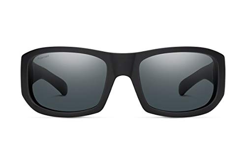 Smith Optics Bauhaus Carbonic Polarized Sunglasses, One Size, Matte Black