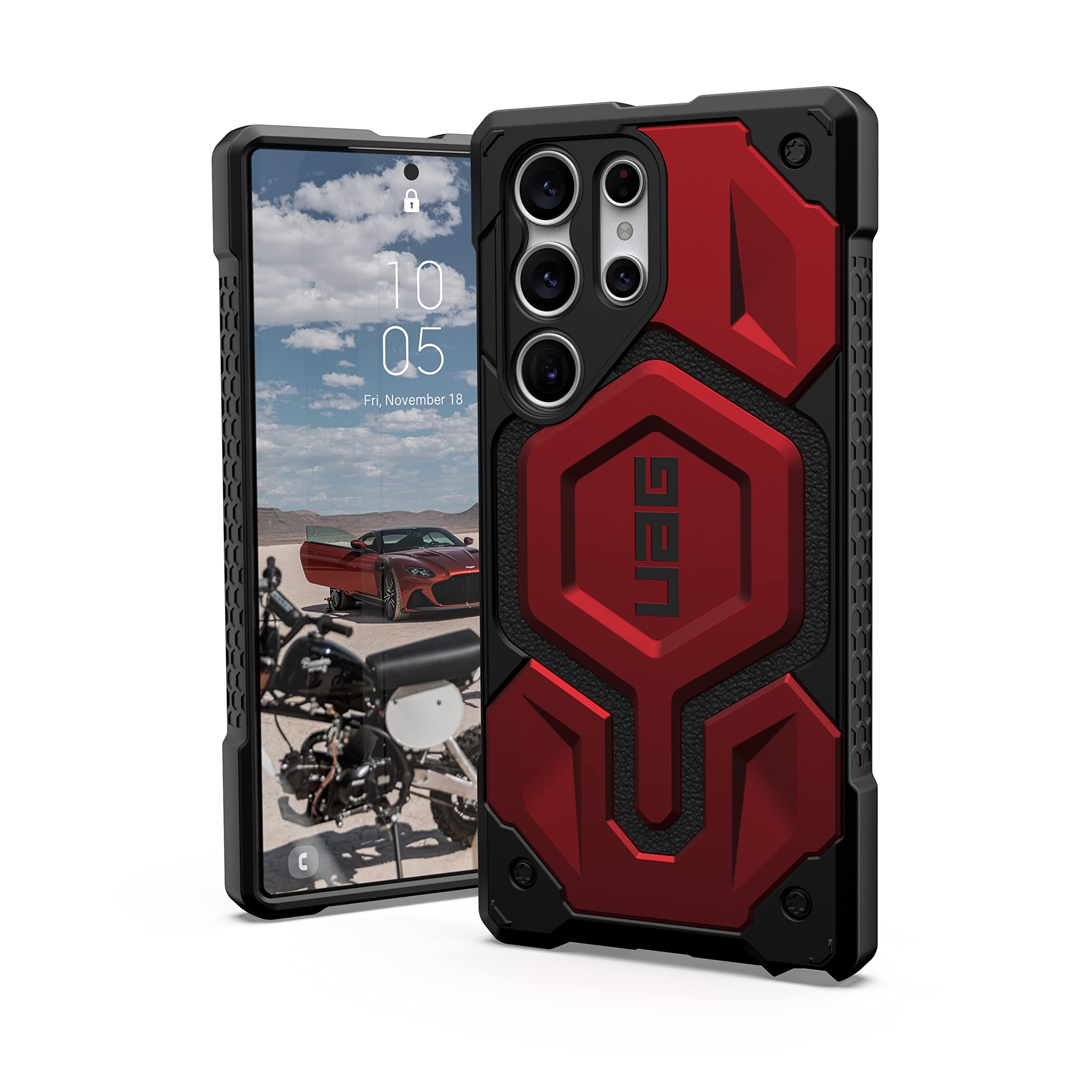 URBAN ARMOR GEAR UAG-GLXS23ULT-PM-CR Galaxy S23 Ultra Shockproof Case, Monarch Pro Crimson