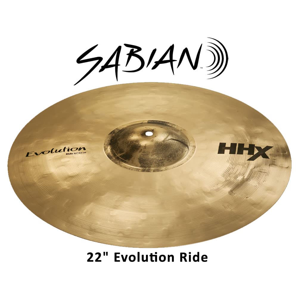 Sabian HHX 22" Evolution Ride Cymbal, Brilliant Finish, (12212XEB)