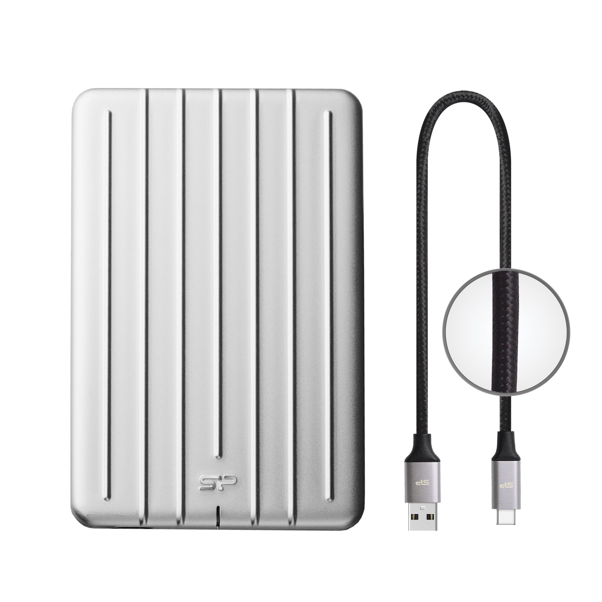 Silicon Power 1TB Ultra Slim Armor A75 Shockproof/Anti-Scratch USB 3.0 (USB 3.1 Gen 1) 2.5" Portable External Hard Drive for for PC, Mac, Xbox One, Xbox 360, PS4-Aluminum, Silver
