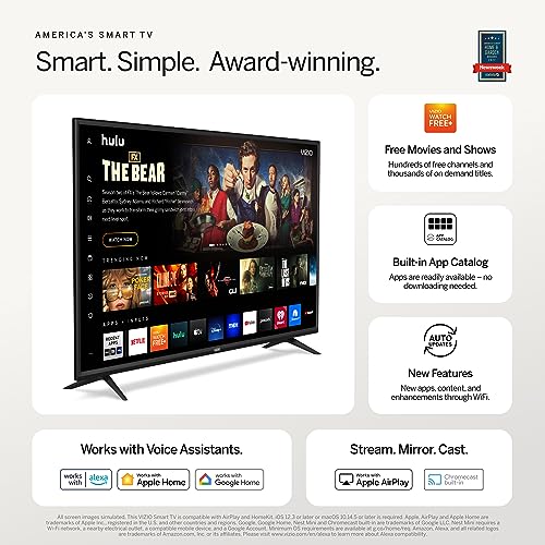 VIZIO 43-Inch M-Series 4K QLED HDR Smart TV with Voice Remote, Dolby Vision, HDR10+, Alexa Compatibility,VRR with AMD FreeSync, M43Q6-J04, 2021 Model