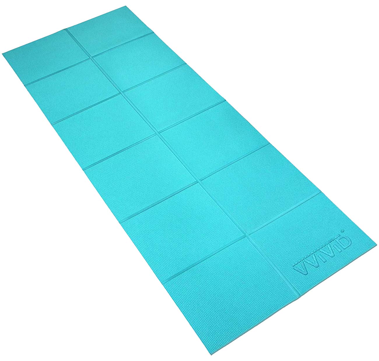 VViViD Foldable Thick Pvc Padded Square Tile 6 Feet x 2 Feet Workout And Yoga Mat Blue