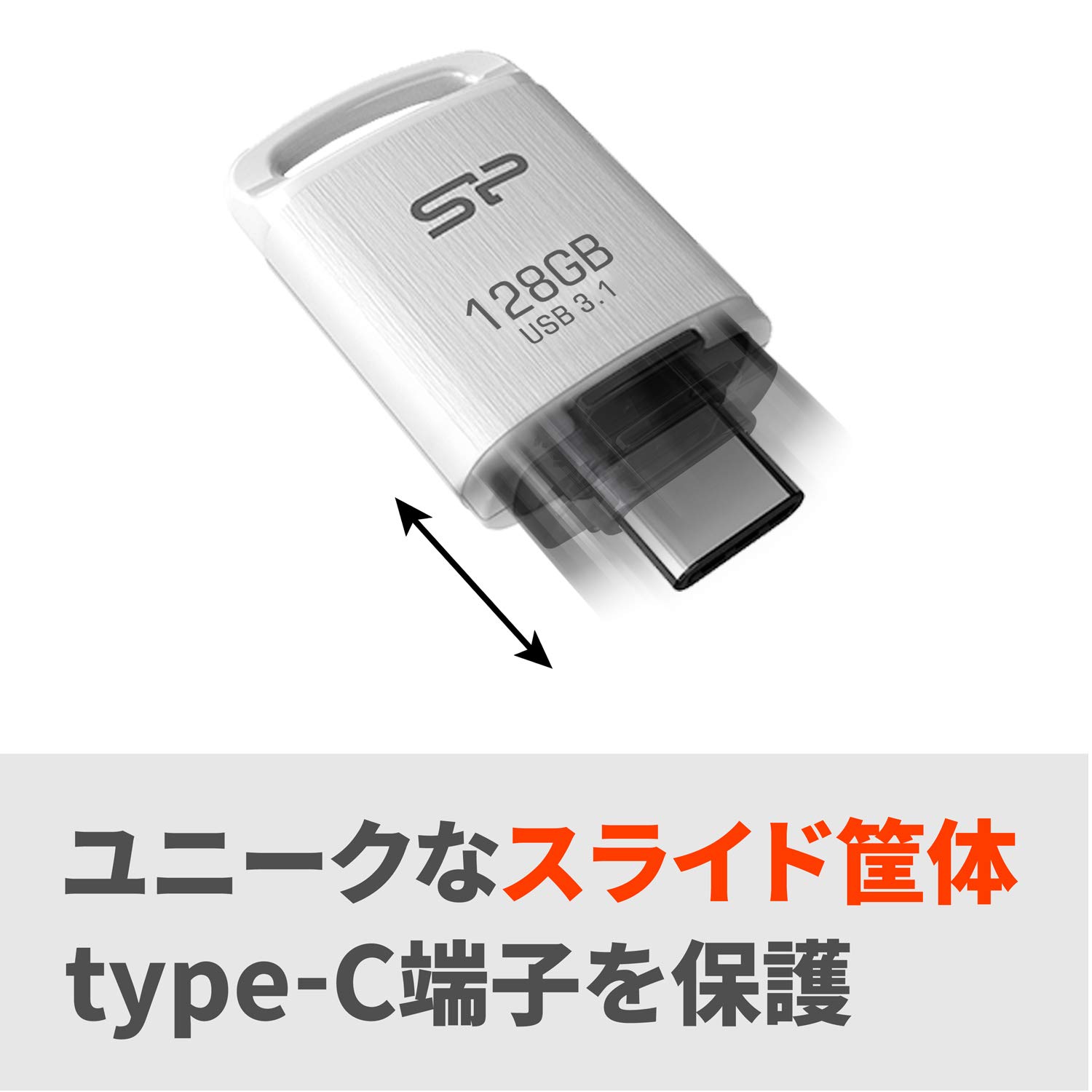 Silicon Power USB Memory Type C 128GB USB3.1 (Gen1) White C10 SP128GBUC3C10V1W