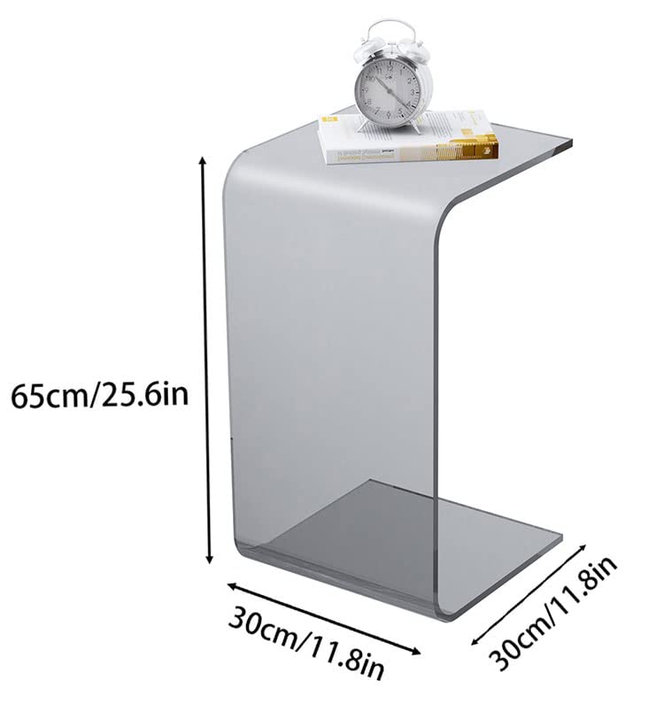 VLUOO Acrylic C Table,Multipurpose Clear Side Table Laptop End Table,Acrylic C Shape Side Table for Bedroom,Living Room and Patio|11.8 * 11.8 * 25.6IN