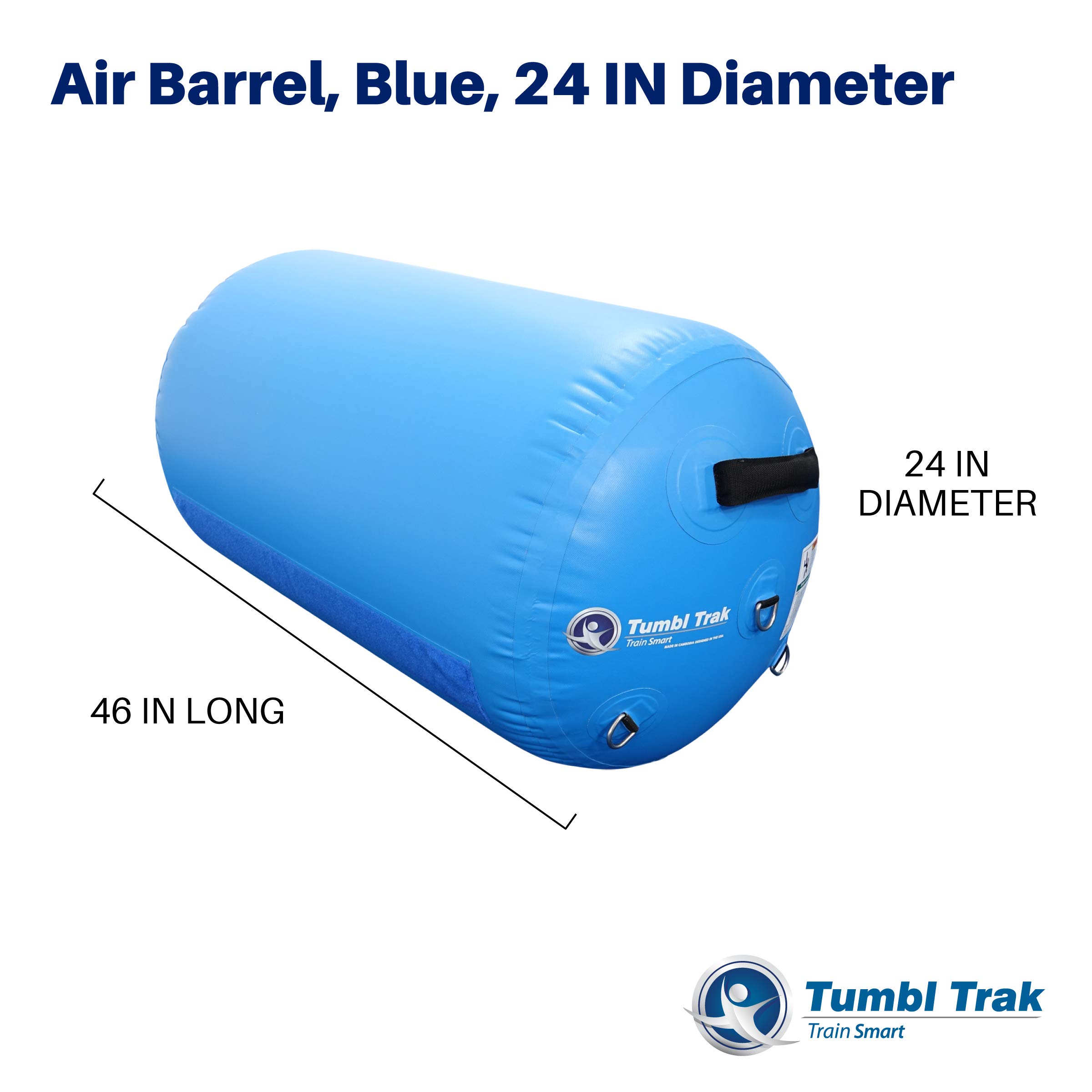 Tumbl Trak Air Barrel, Commercial Grade Air Roller for Gymnastics and Cheerleading, Blue, 36In Diameter