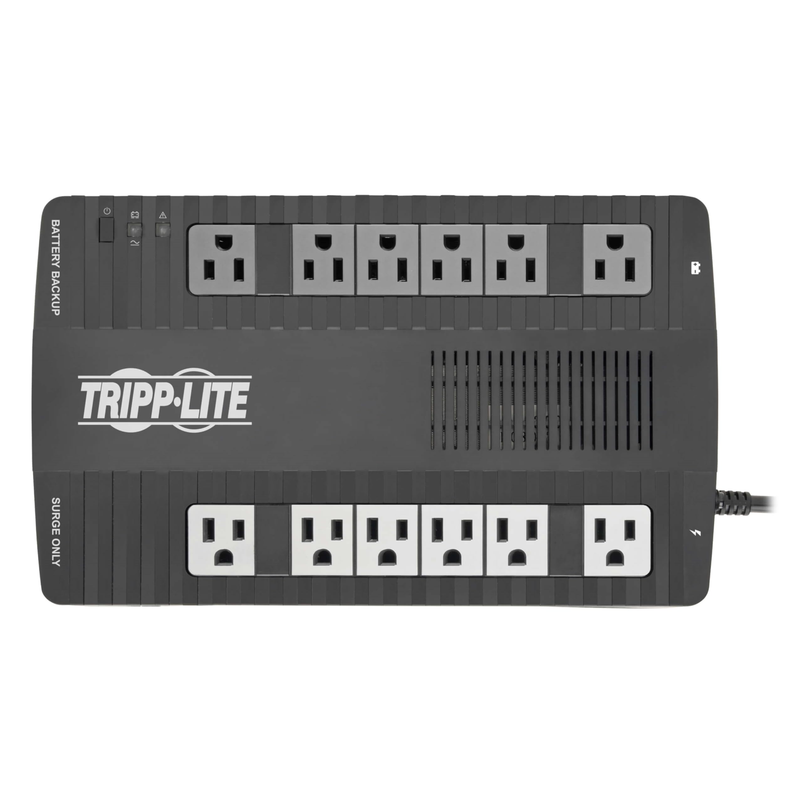 Tripp Lite 750VA UPS Battery Backup Surge Protector, AVR Automatic Voltage Regulation, 12-Outlet Uninterruptible Power Supply, Dataline Protection, 3-Year Warranty & $100,000 Insurance (AVR750U)