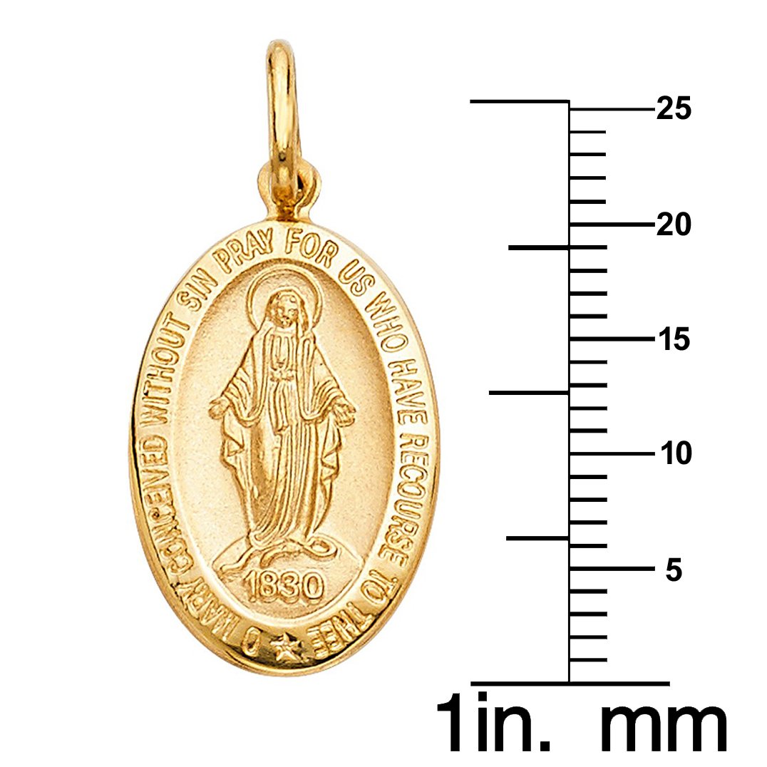 PRECIOUS STARS 14k Yellow Gold and Cubic Zirconia Jesus Cross Pendant and Cable Chain (16 inch)