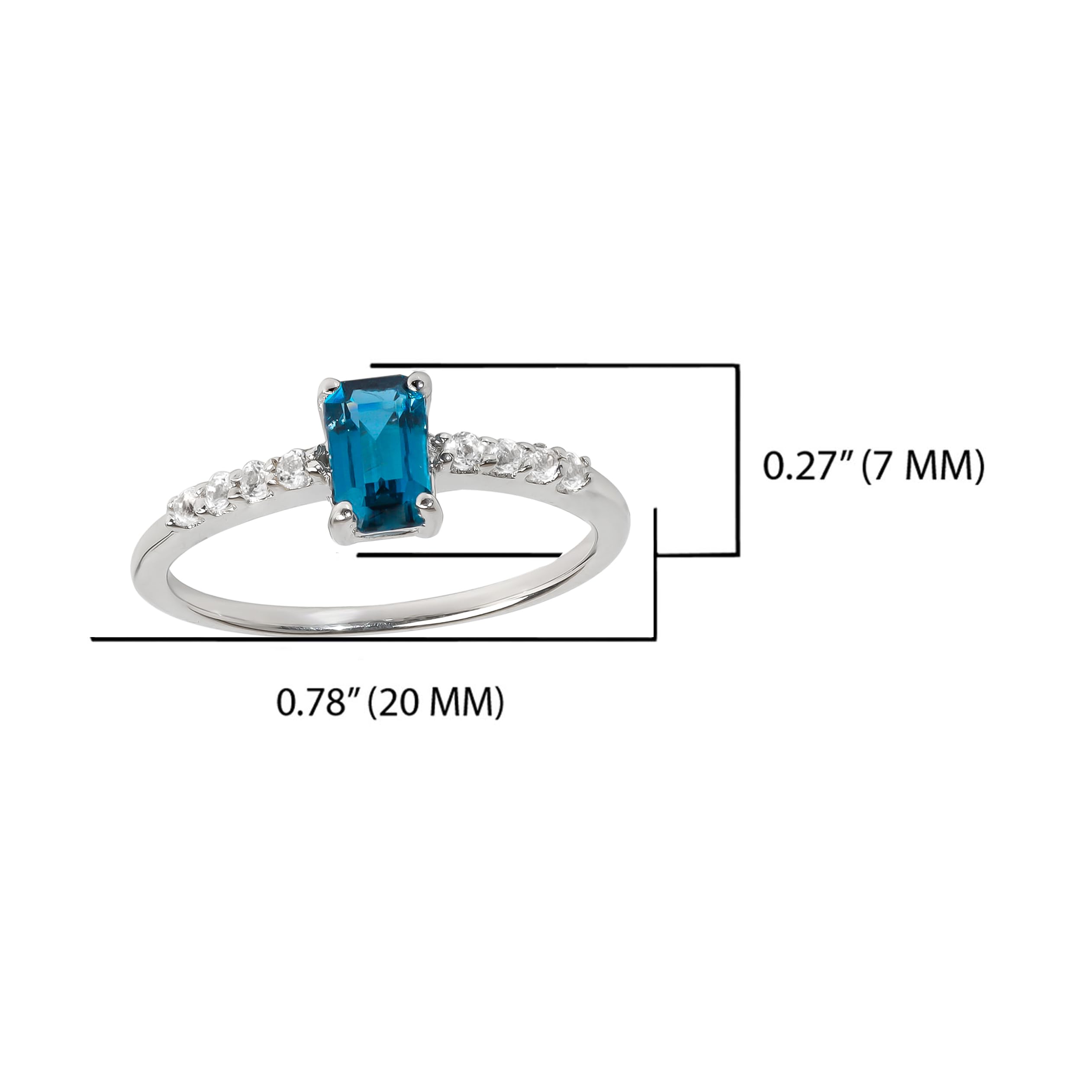 YoTreasure 0.64 ct. t.w. London Blue Topaz Promise Ring .925 Sterling Silver