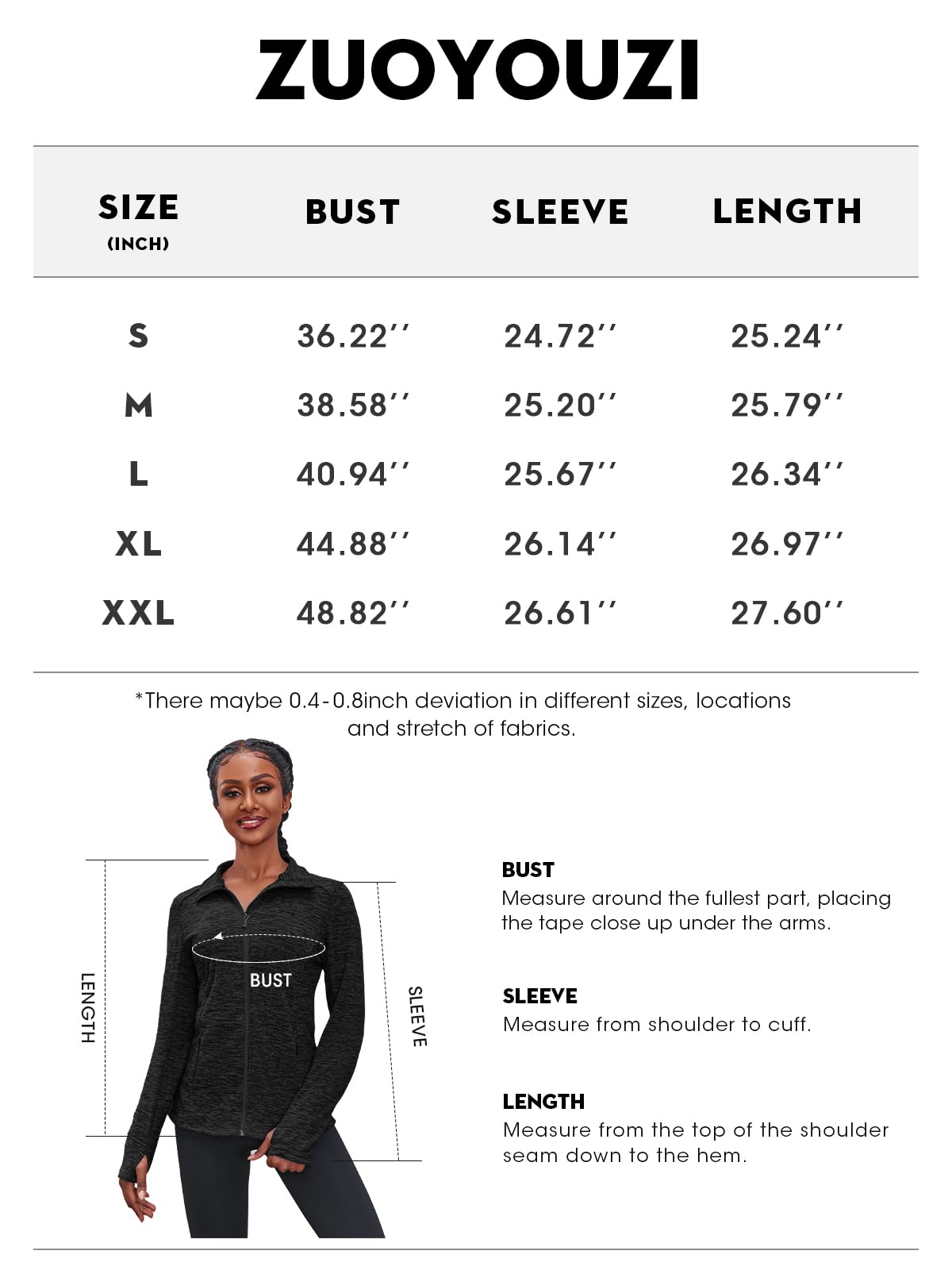 Zuoyouzi Women's Full Zip Jacket Sweatshirts Long Sleeve Slim Fit Athletic Track Running Jackets Outerwear with Pockets