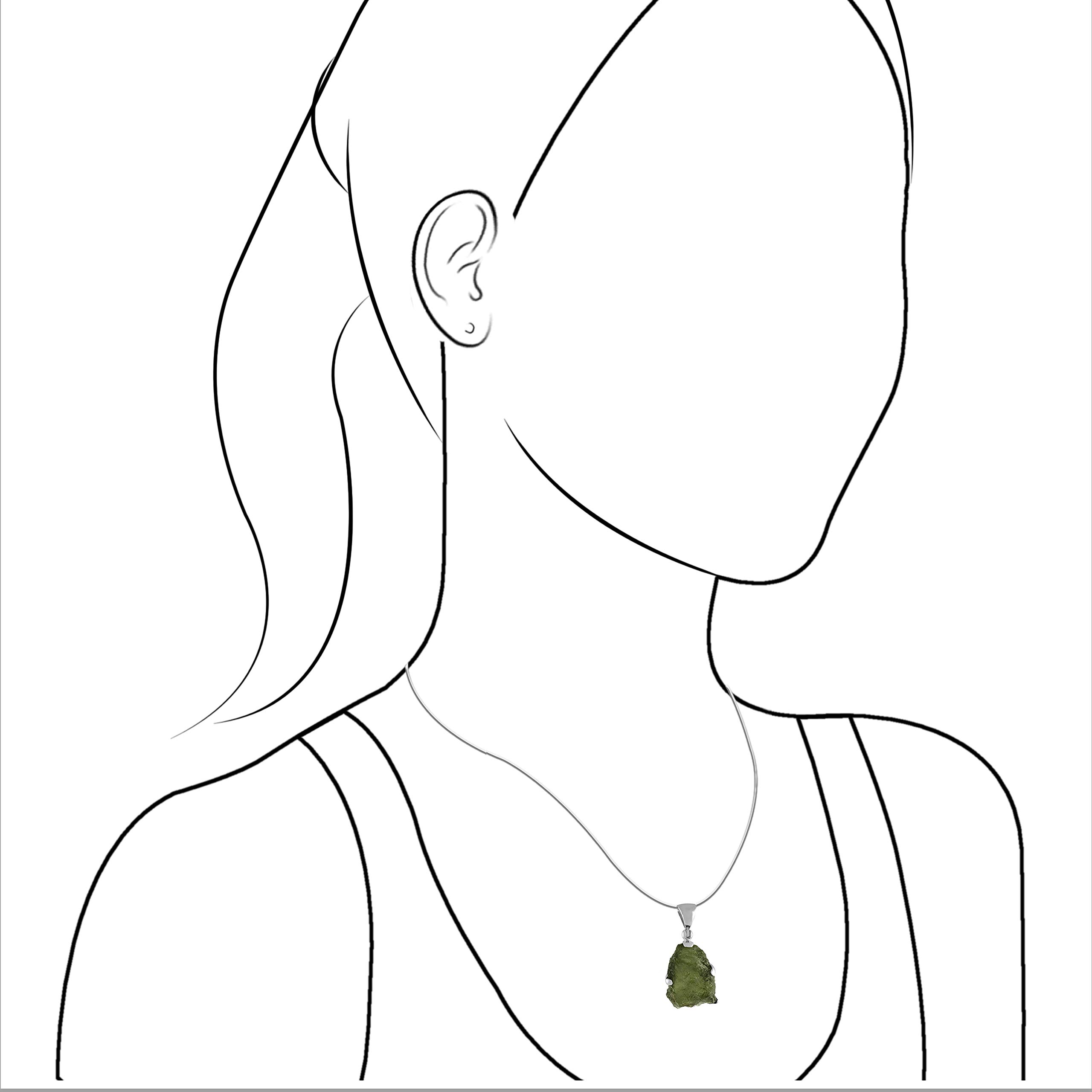Starborn Sterling Silver Natural 20-30 carat Moldavite Pendant