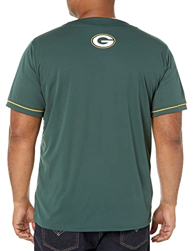 Ultra Game NFL Green Bay Packers Mens Mesh Baseball Jersey Tee Shirt, Team Color, X-Large