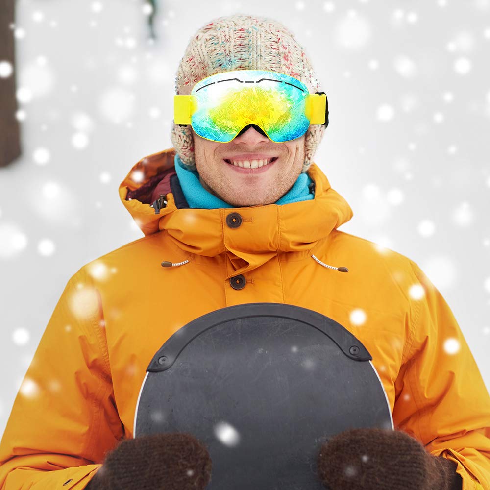ROGSFN Ski Goggles for Men Womens & Youth Skiing Frameless 100% UV Protection,ski Snowboard Goggles