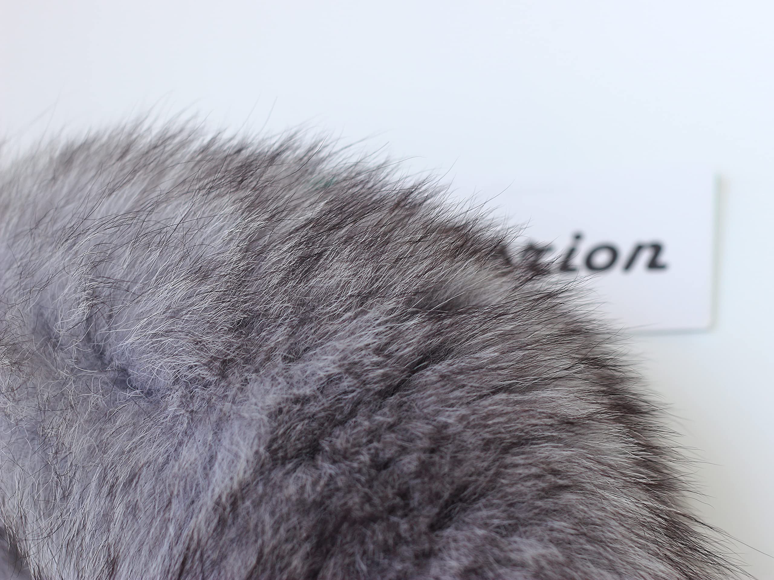 Sky Blue Elegance: Natural Silver Fox Tail Keychain Pendant