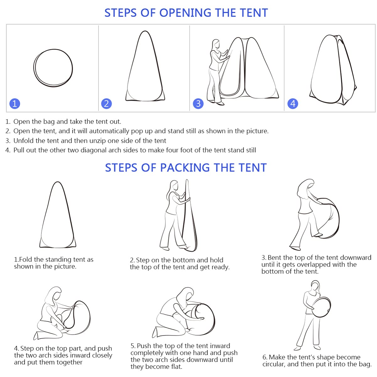 WINOMO Pop Up Shower Tent Portable Changing Room Privacy Shelter with Carry Bag for Camping Hiking Beach Toilet