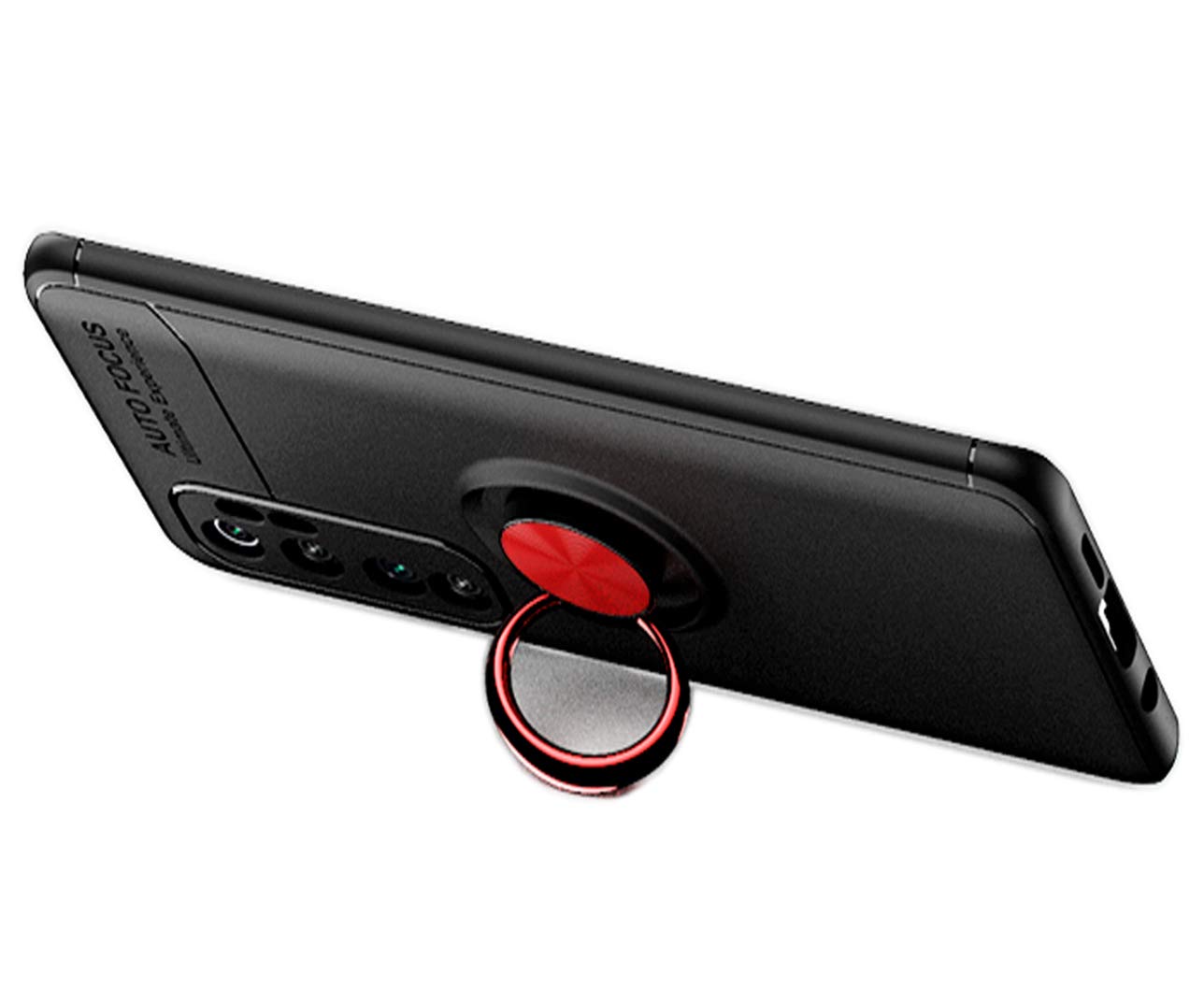 Xiaomi mi Note 10 Lite Case,360° Rotating Ring Kickstand Protective Case,Silicone Soft TPU Shockproof Protection Thin Cover Compatible with[Magnetic Car Mount] for Xiaomi mi Note 10 Lite (Black/black)