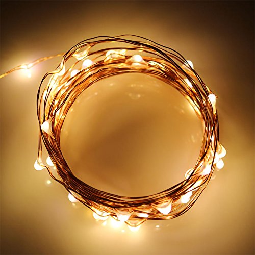 Unido Copper Wire LED Fairy String Lights, Warm White (Set of 6) Battery-Operated Indoor Outdoor Waterproof 6.5' FT. Each