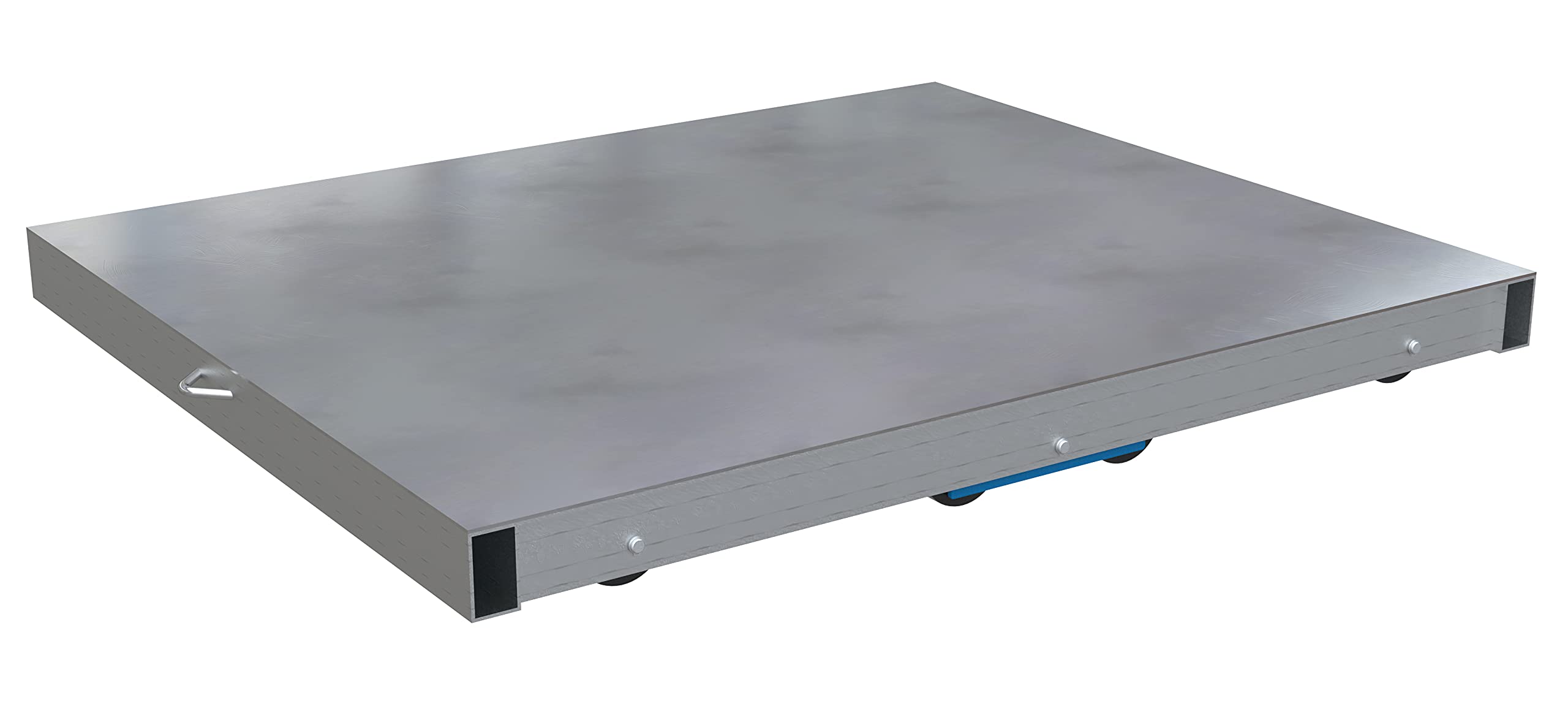 Vestil DOL-ST-4048-8T Aluminum Pallet Dolly with Solid Top Tilt 40 in. x 48 in. 6000 Lb. Capacity Silver