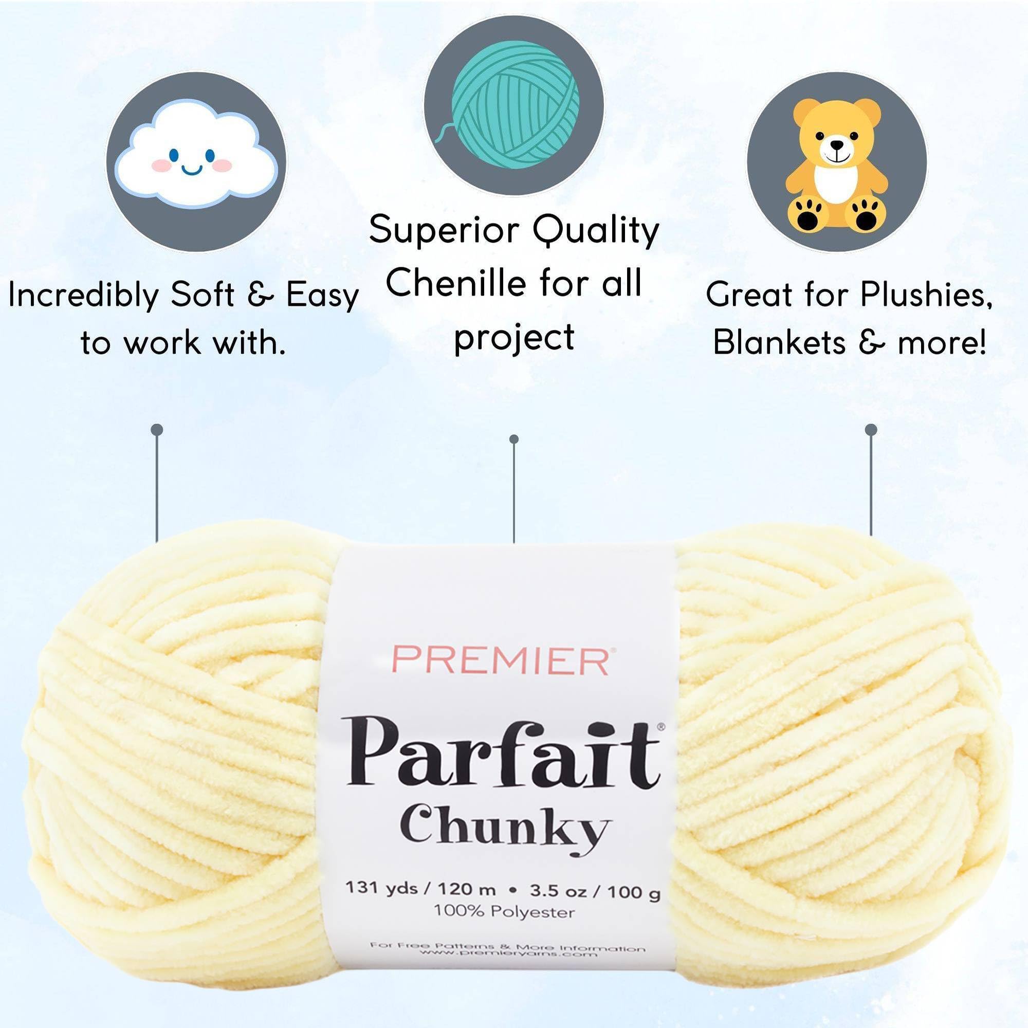 Premier Yarns Parfait Chunky Iris 1150-39 (6-Skeins - Same Dye Lot) Weight S Bulky #6 Polyester Yarn for Crocheting and Knitting - Bundle with 1 Artsiga Crafts Project Bag