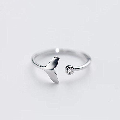 Whale Tail Ring Opening polishing Copper Adjustable Sea Animal Beach Jewelry for Women