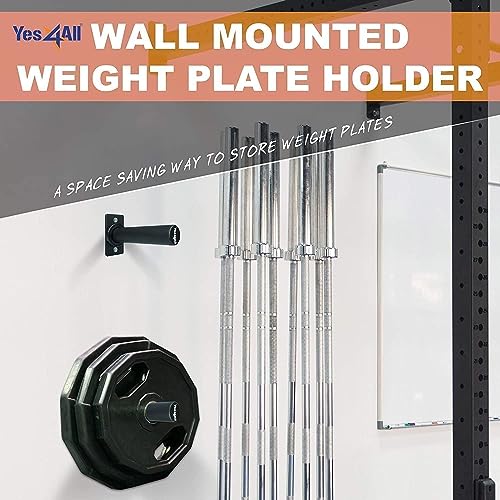 Yes4All 2-inch Olympic Weight Plate Storage, Heavy Gauge Steel, Pairs (Black)
