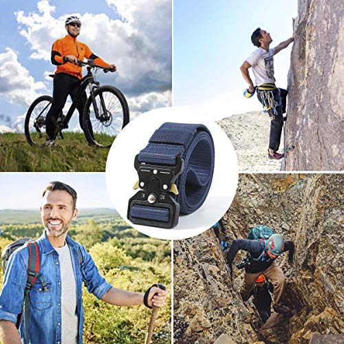 Xiclass Tactical Belt,Military Belts For Men, Durable Heavy Duty Nylon Belt With Quick Release Metal Buckle Work Belt 1.5 X 4 Ft, Blue